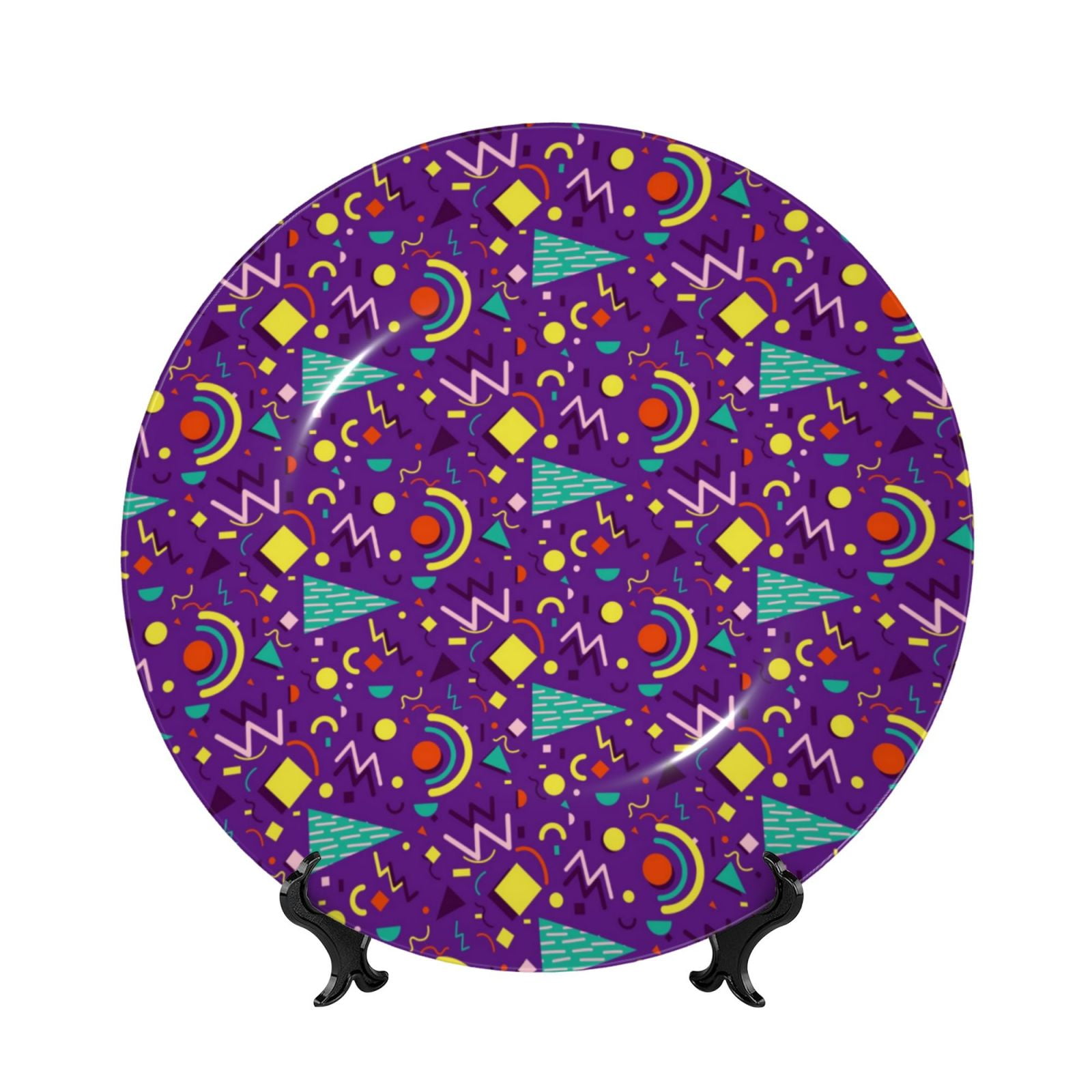 Balery Retro 80s Style Print Bone China Decorative Plate Ceramic Dinner ...