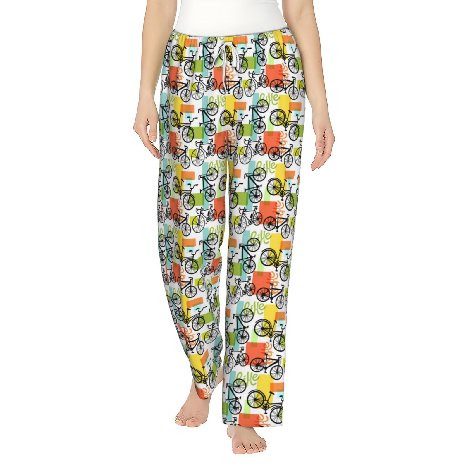 Balery Retro Bike print Women's Pajama Pants,Ultra Lightweight Pjs,Lounge Pant-Large - Walmart.com
