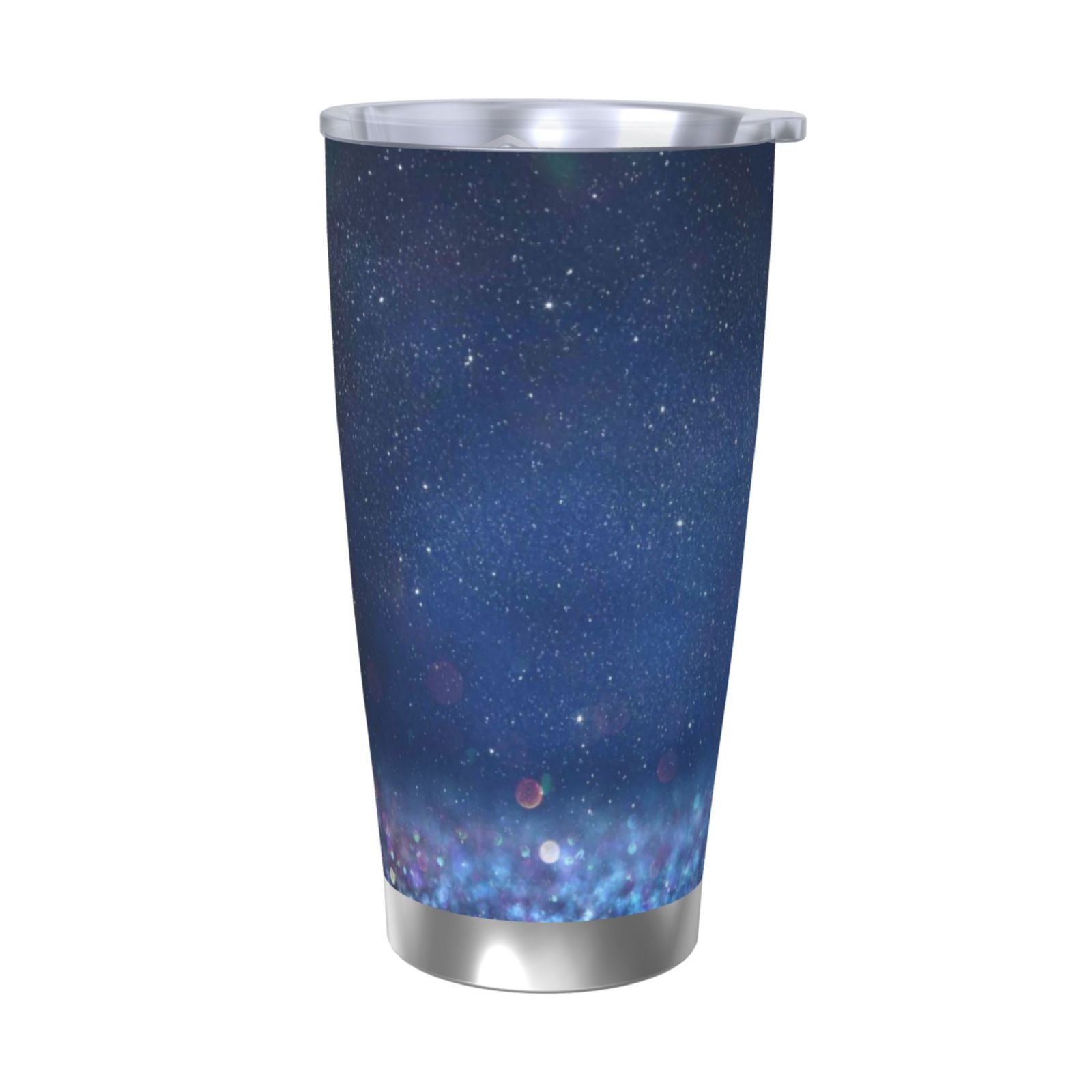 Balery Retro Blue Glitter Pattern 20oz Insulated Car Cup with Dual ...