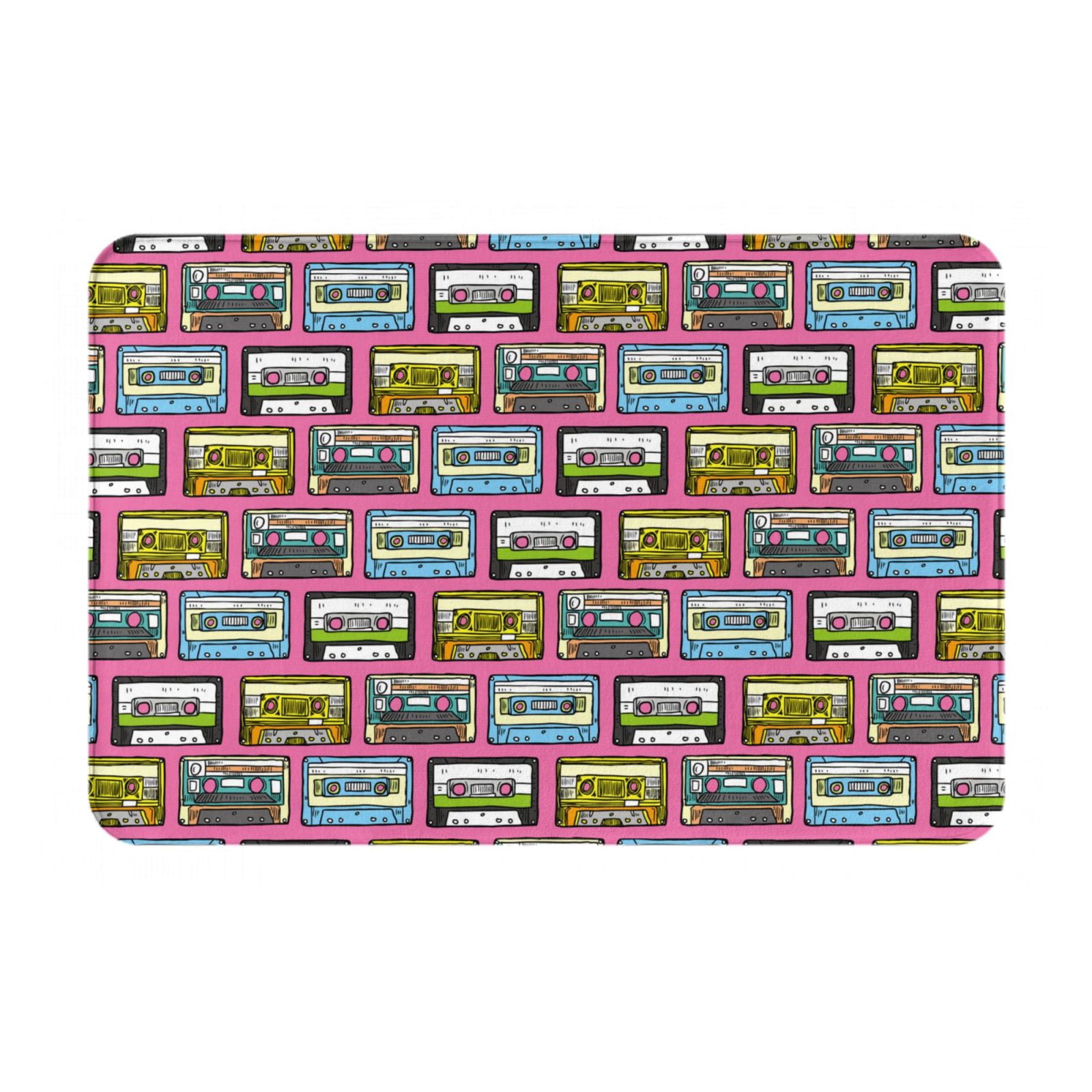 Balery Retro Cassette Doormat, Durable Flannel Fabric, Waterproof Stain ...