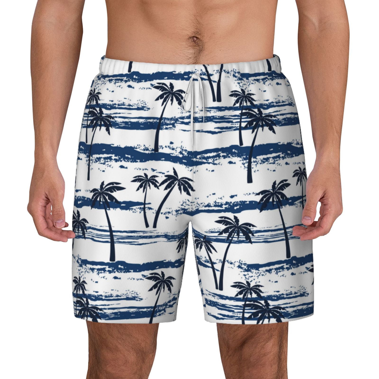 Balery Retro Coconut Tree Mens Swim Trunks Swim Shorts for Men Quick ...