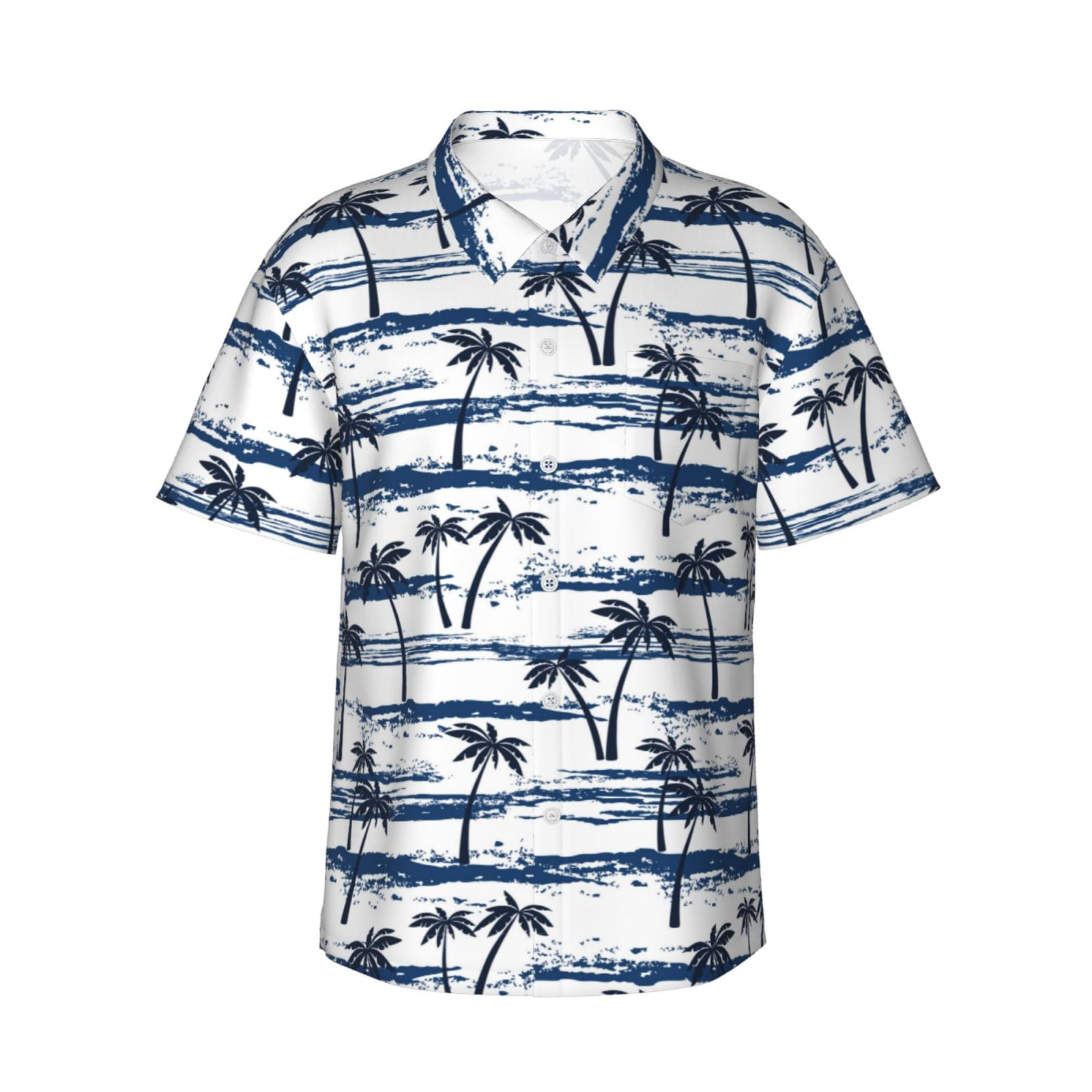 Balery Retro Coconut Tree Print Men's Hawaiian Shirts Short Sleeve ...