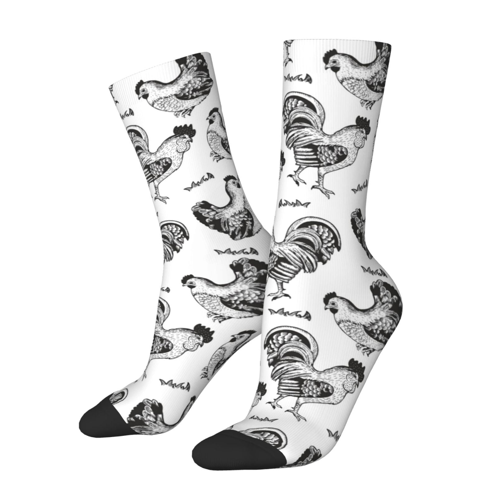 Balery Retro Rooster Pattern Crew Socks Unisex– Soft & Breathable Socks ...