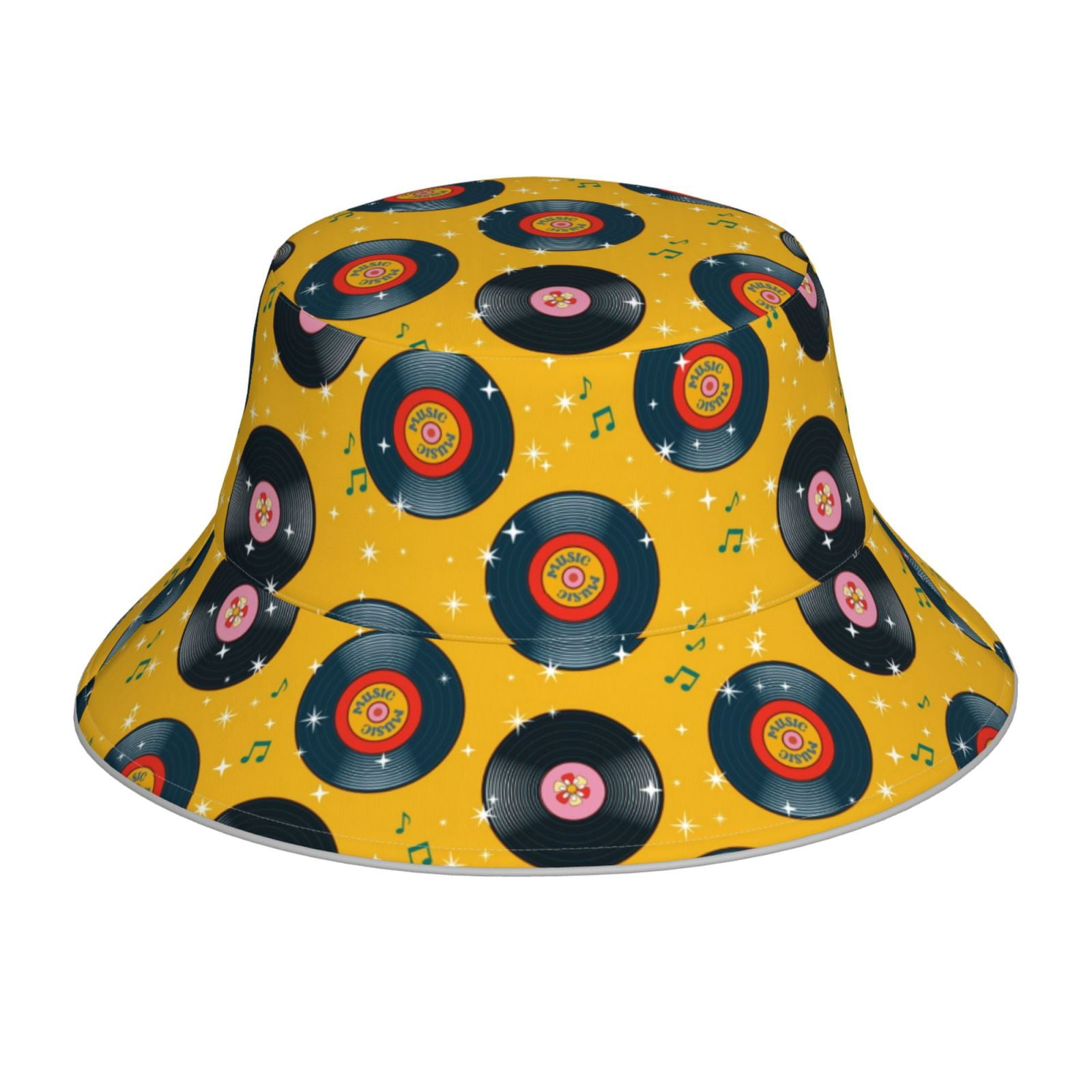 Balery Retro Vinyl Records Sun Hats for Men Women Bucket Hat UPF 50 ...