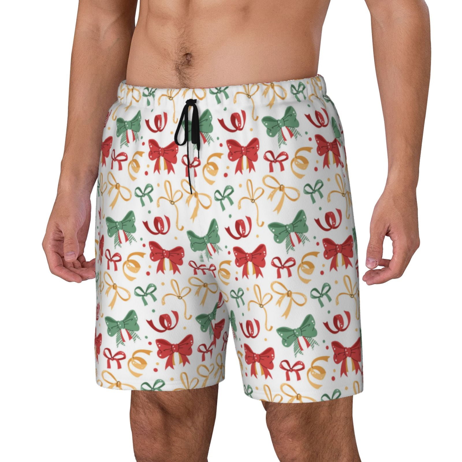 Balery Retro bows Pattern Mens Swim Trunks Swim Shorts for Men Quick ...