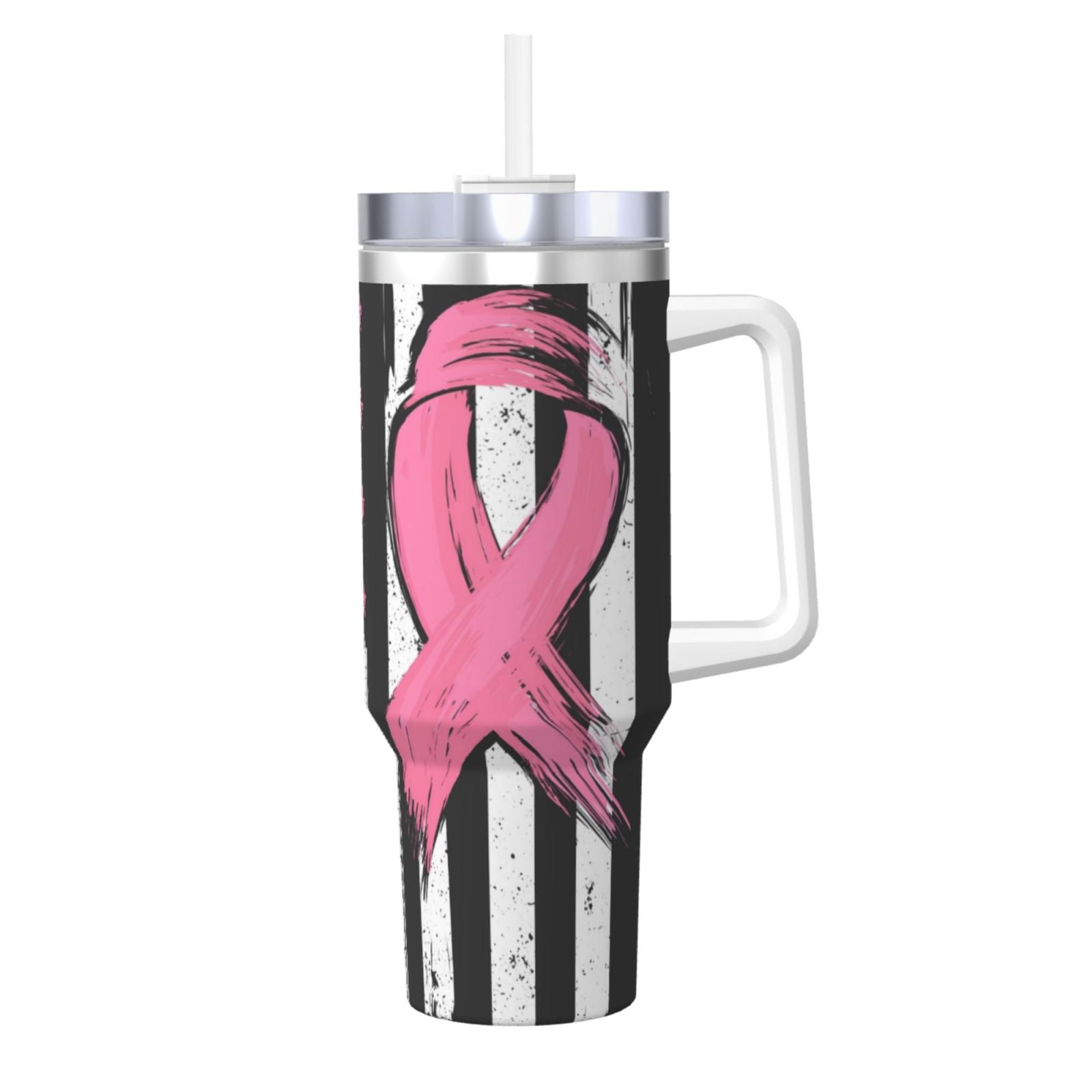 Balery Ribbon Breast Cancer Awareness Pattern 40oz Stainless Steel ...