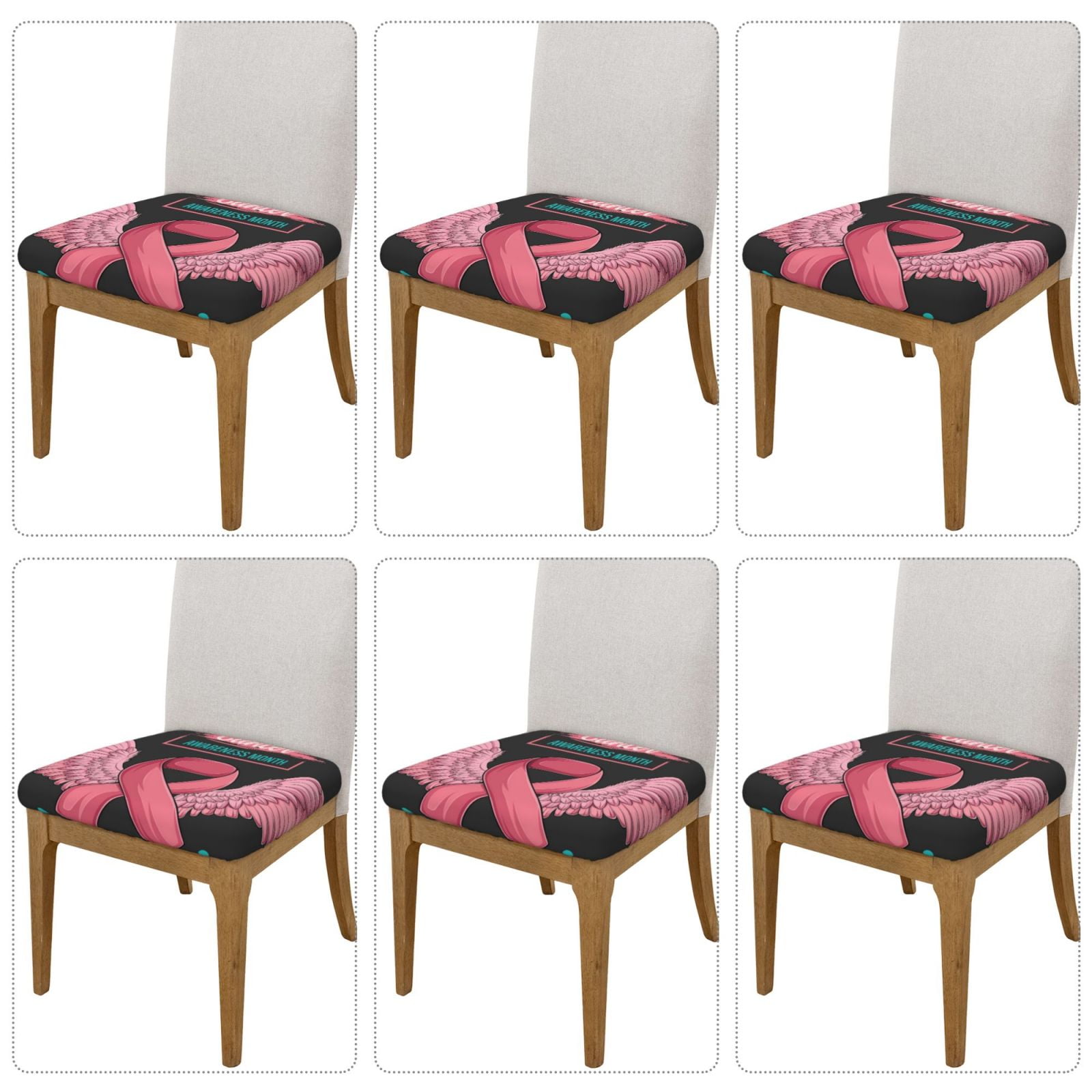 Balery Ribbon With Angel Wings Stretch Couch Cushion Covers, Individual ...