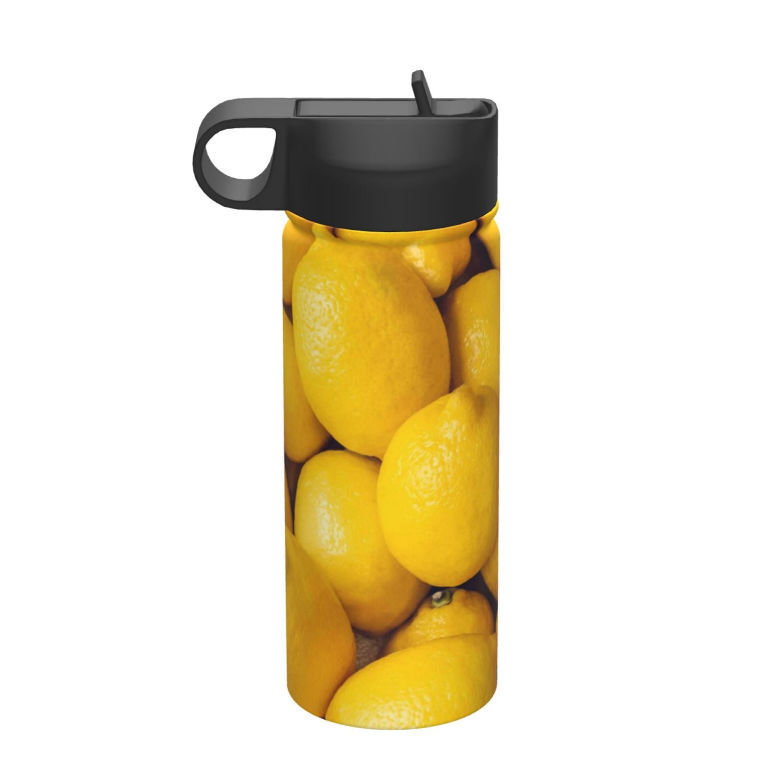 Balery Ripe Yellow Lemon Pattern Water Bottle,18oz Sports Insulated ...