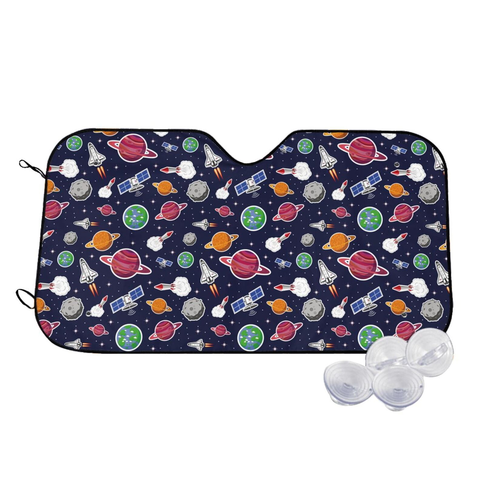 Balery Rocket Satellite Print Car Windshield Sun Shade,Windshield ...