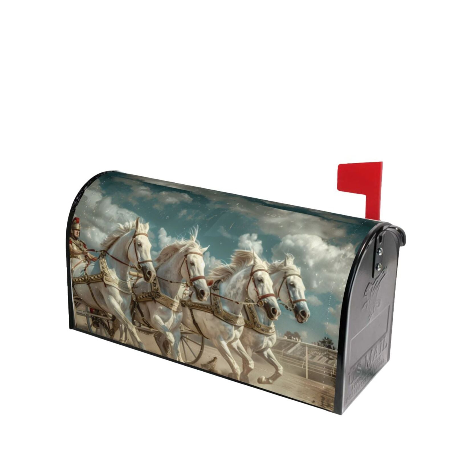 Balery Roman Chariot Horse Race Mailbox Cover - Standard Size-21x18 in ...