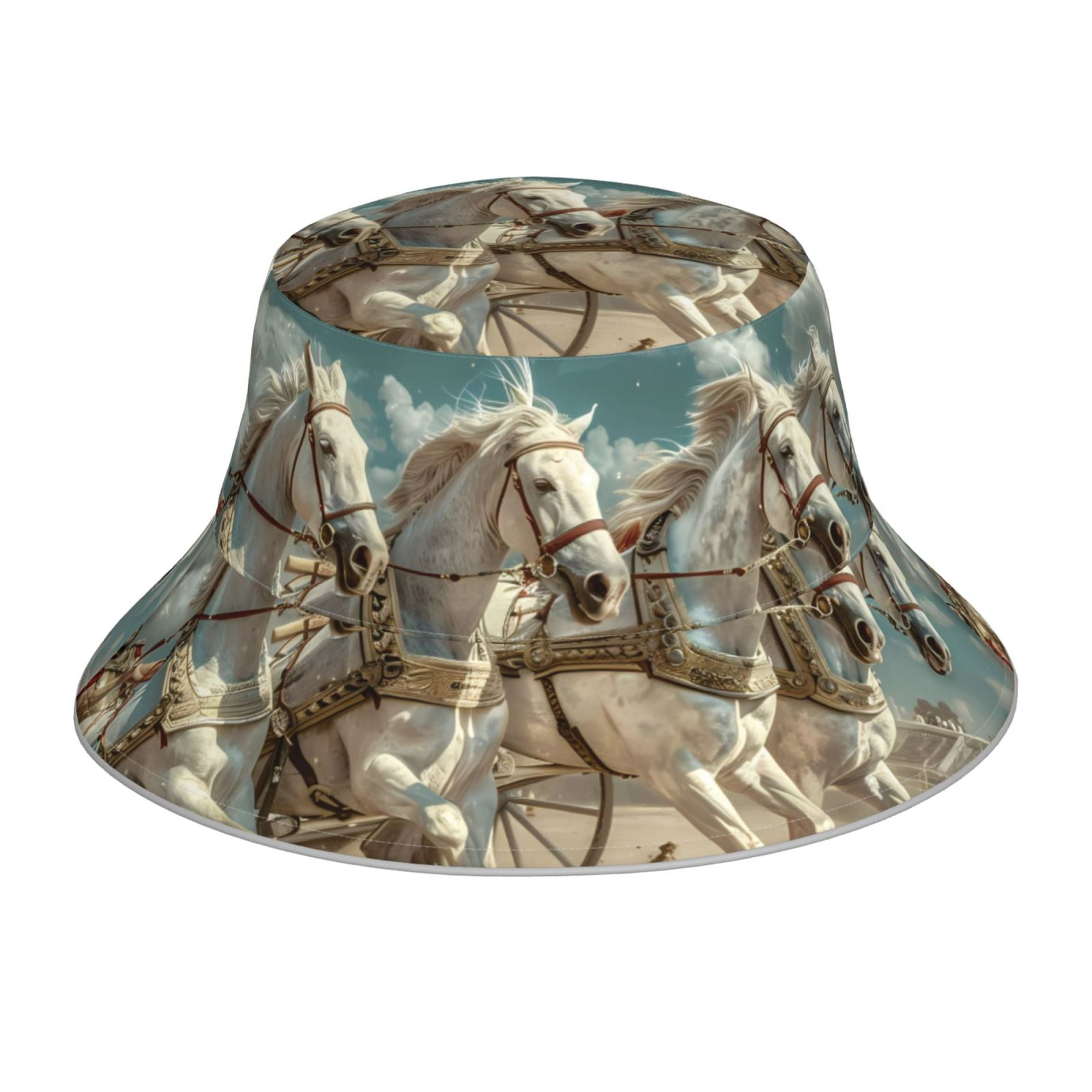 Balery Roman Chariot Horse Race Sun Hats for Men Women Bucket Hat UPF ...