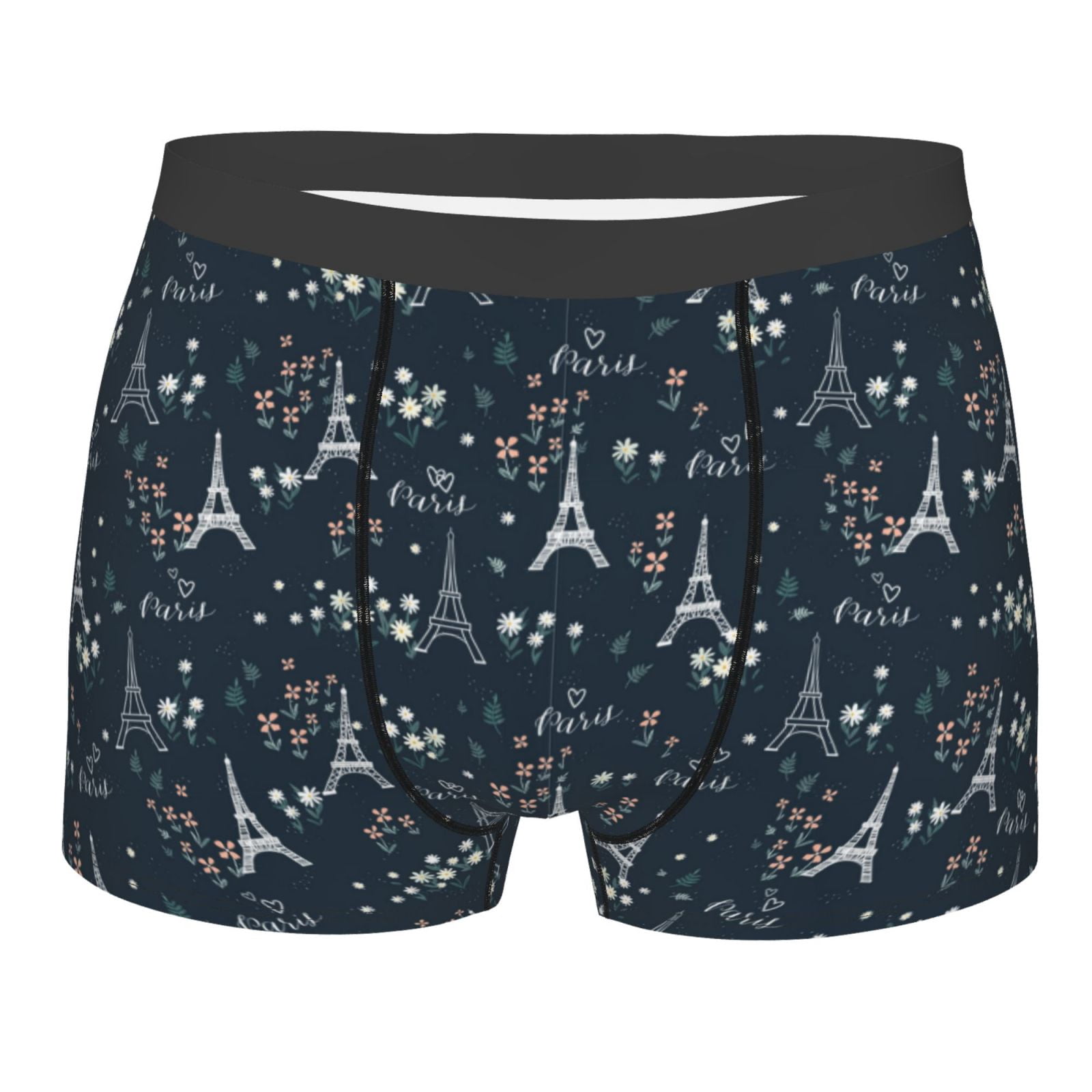 Balery Romantic Eiffel Tower Men's Boxer Briefs, Soft and Breathable ...