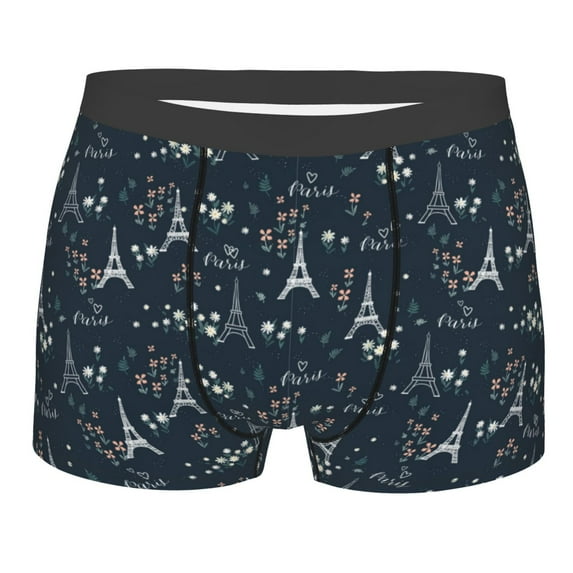 Balery Romantic Eiffel Tower Men's Boxer Briefs, Soft and Breathable ...