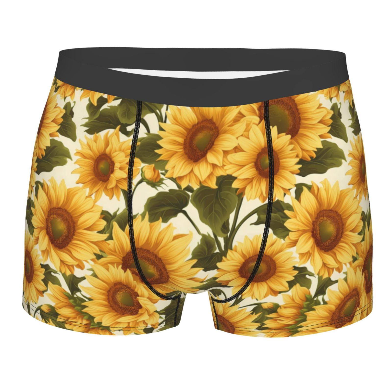 Balery Romantic Elegant Sunflower Men's Boxer Briefs, Soft and ...
