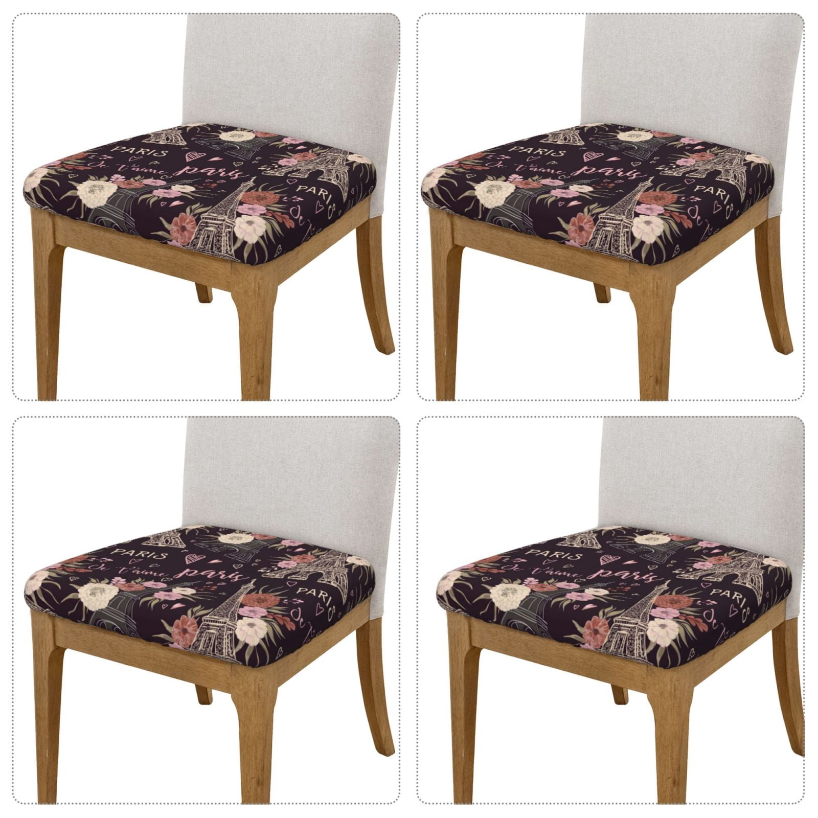 Balery Romantic Paris Stretch Couch Cushion Covers, Individual Sofa ...