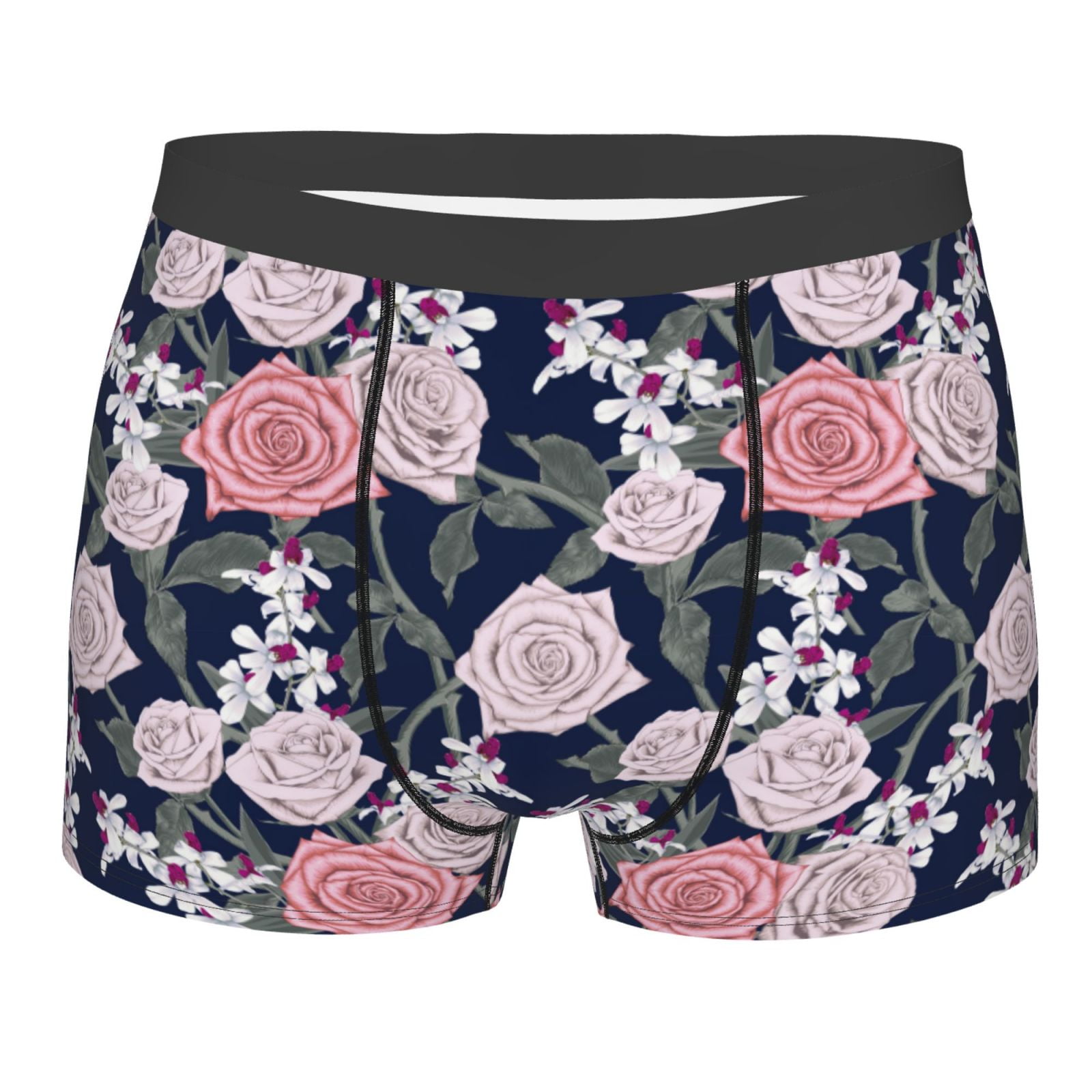 Balery Rose Flowers Men's Boxer Briefs, Soft and Breathable Cotton ...