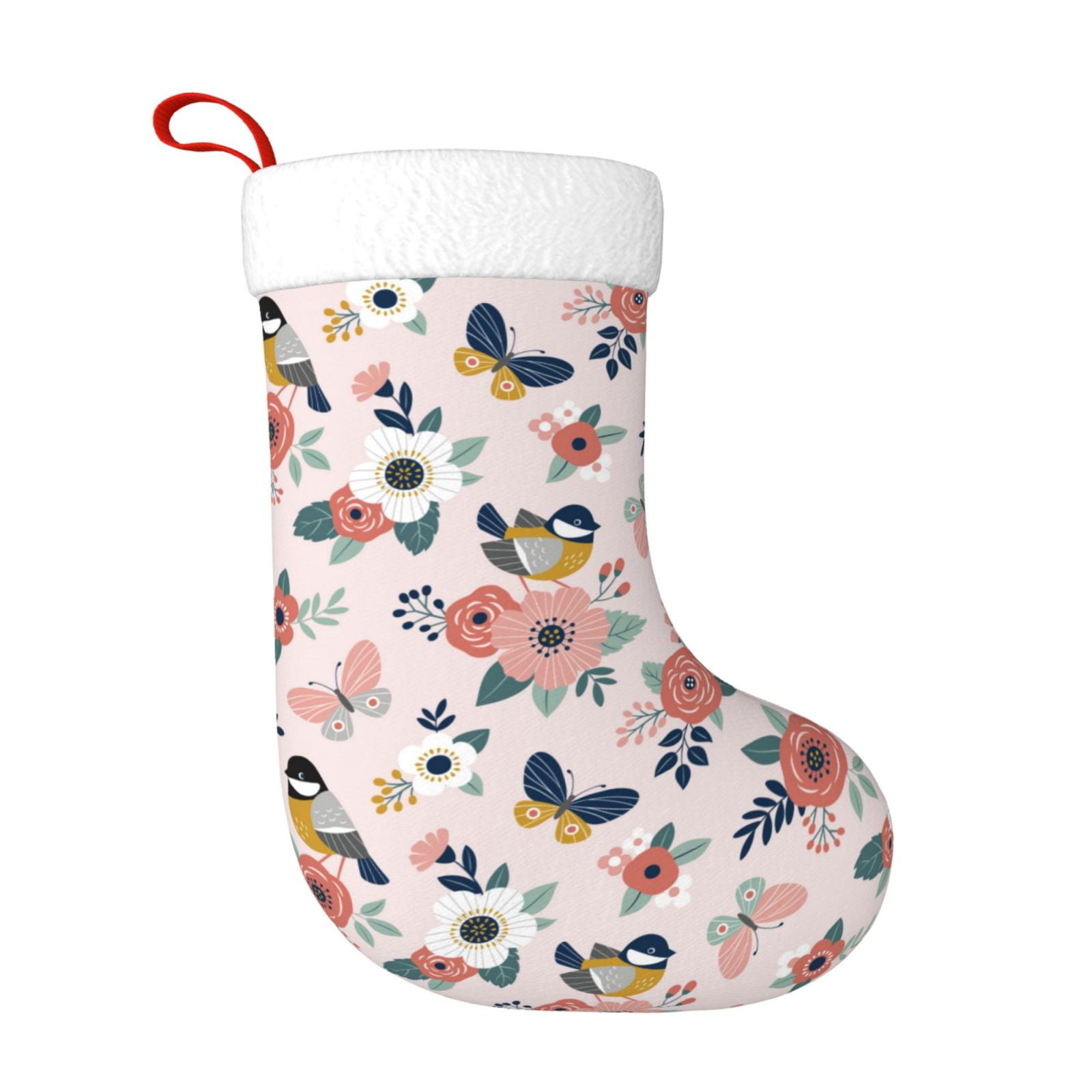 Balery Rose Flowers Pattern Christmas Stockings with Initials, 18 ...
