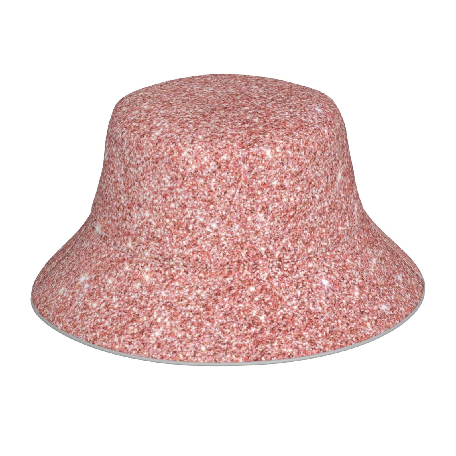 Balery Rose Gold Pink Glitter Sun Hats for Men Women Bucket Hat UPF 50 ...