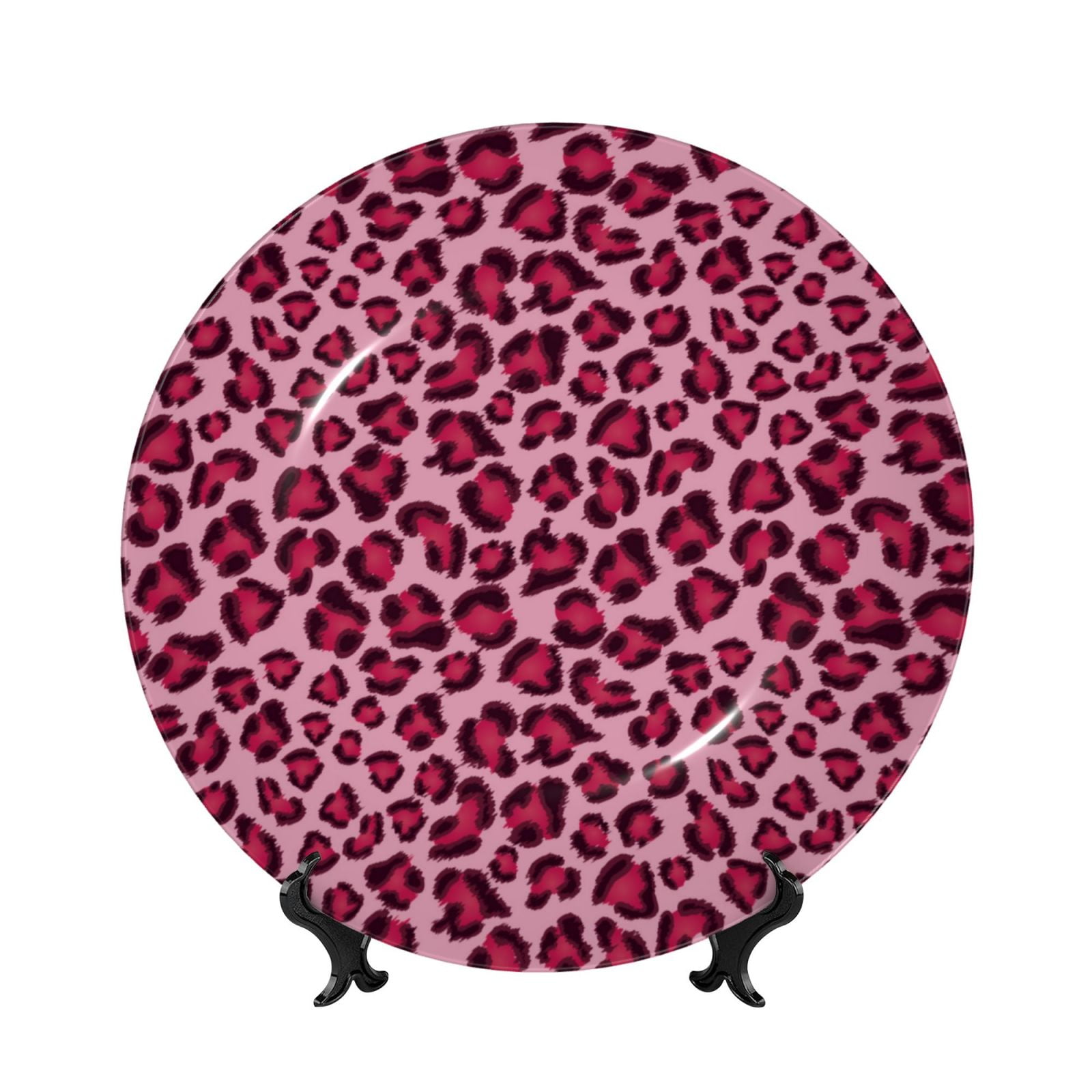 Balery Rose Leopard Print Print Bone China Decorative Plate Ceramic ...