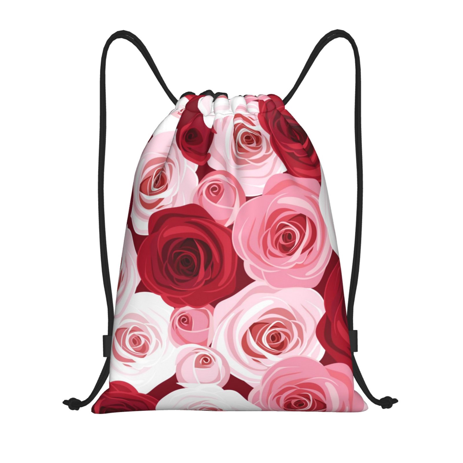 Balery Rose Pattern Drawstring Backpack Bag Sport Gym Sackpack Cinch ...