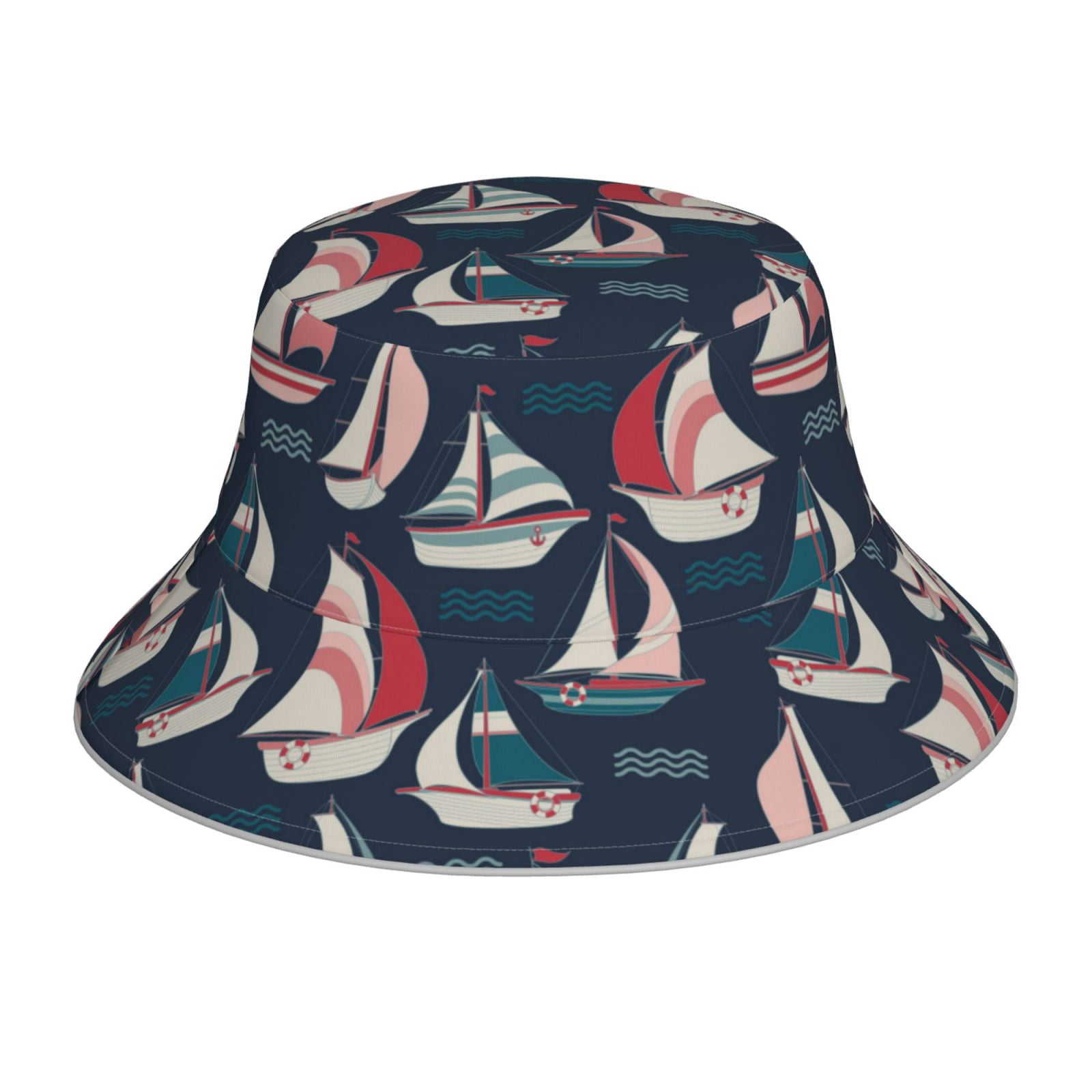 Balery Sailboat And Wave Sun Hats for Men Women Bucket Hat UPF 50 ...