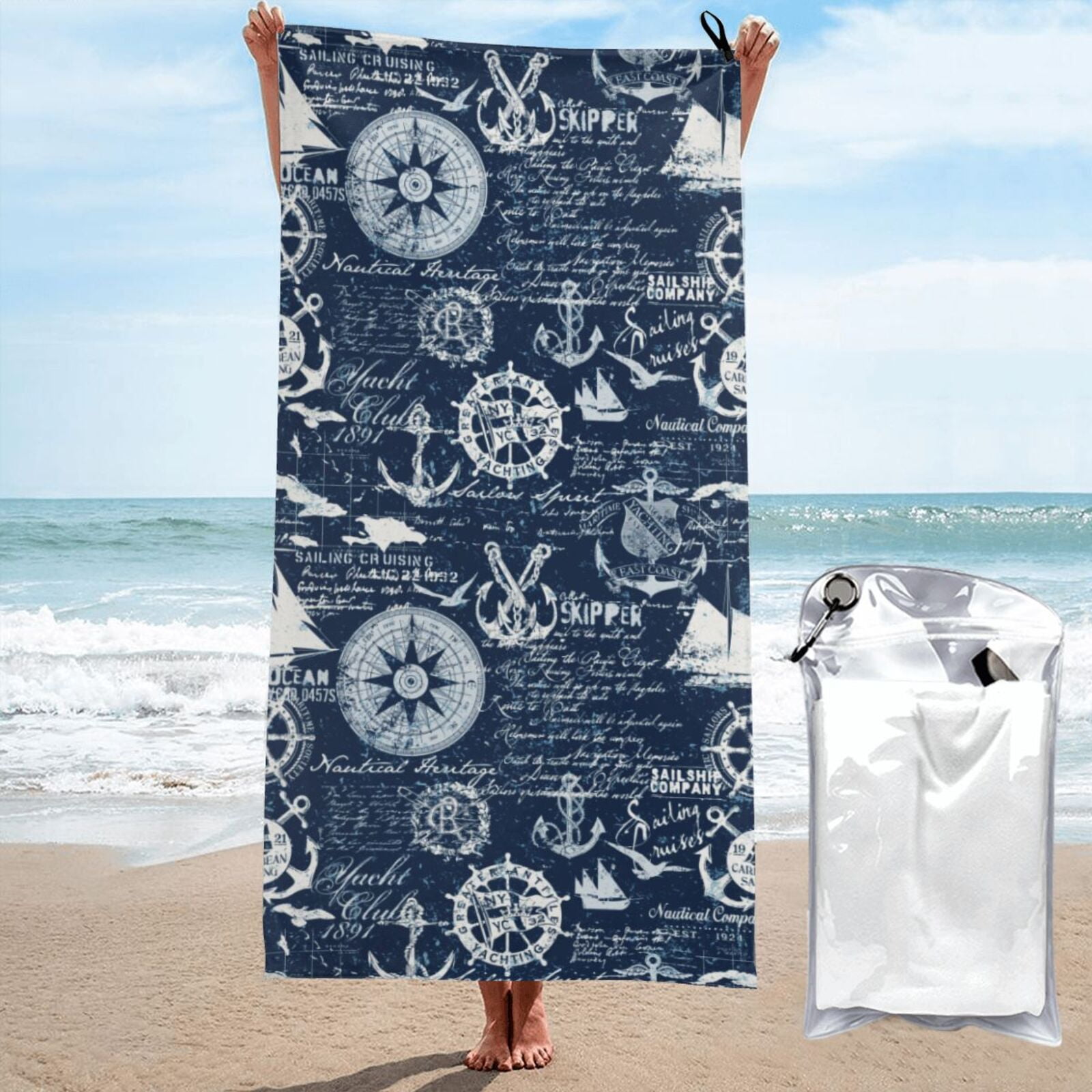 Balery Sailing Cruises Nautical Print Towels - Luxurious Jumbo Bath ...