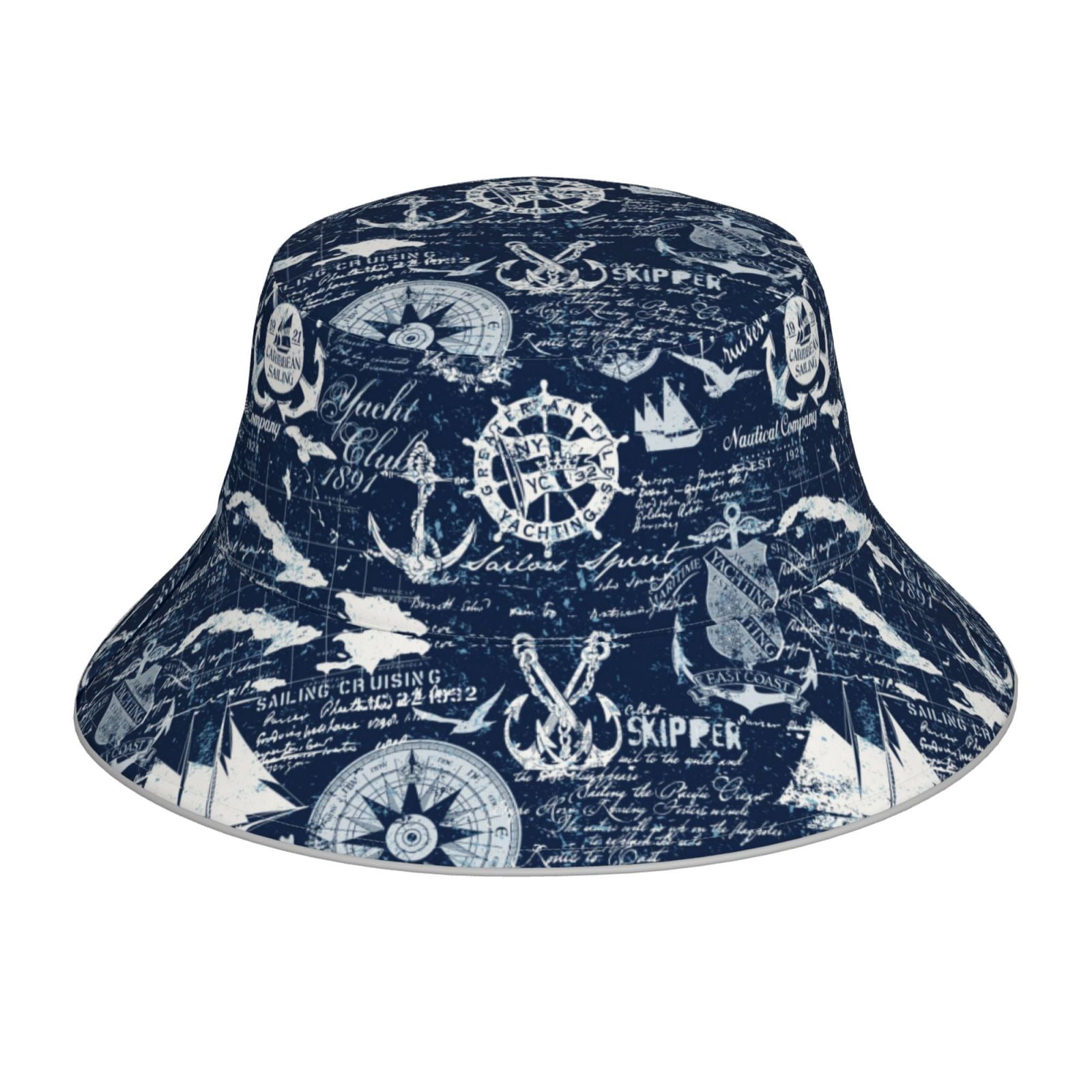 Balery Sailing Cruises Nautical Sun Hats for Men Women Bucket Hat UPF ...
