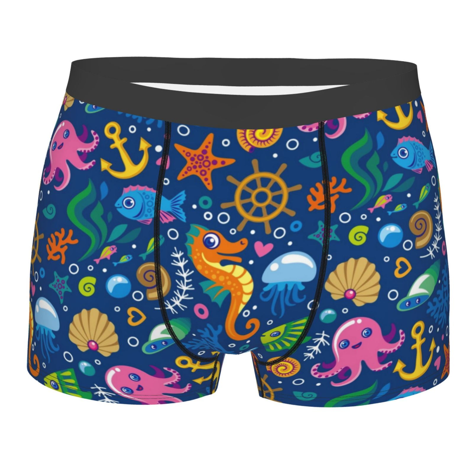 Balery Sea Fish Men's Boxer Briefs, Soft and Breathable Cotton ...