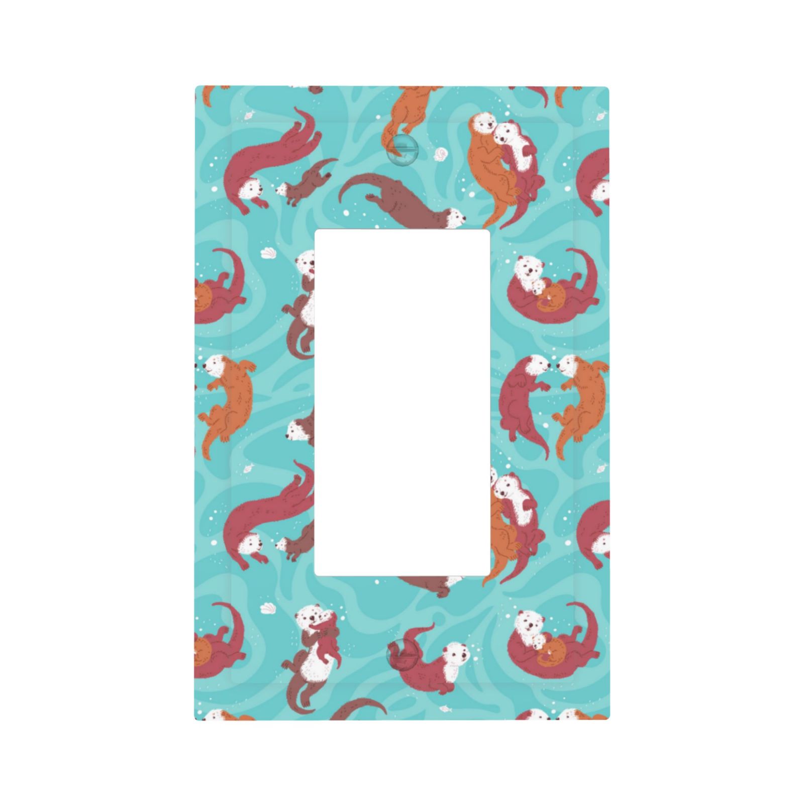 Balery Sea Otters Family In Blue Water for Duplex Wall Plates Kit ...
