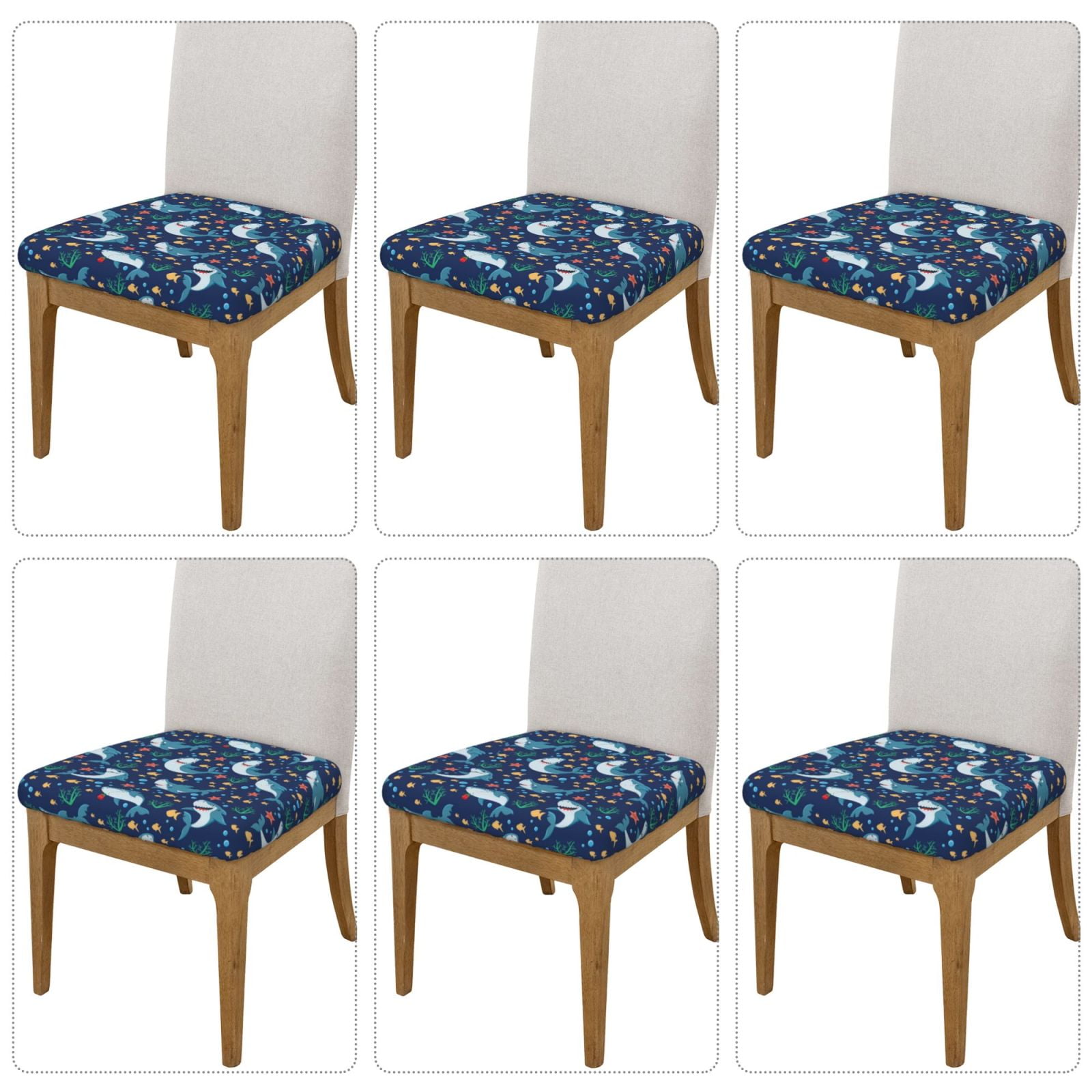 Balery Sea Sharks Stretch Couch Cushion Covers, Individual Sofa Cushion ...