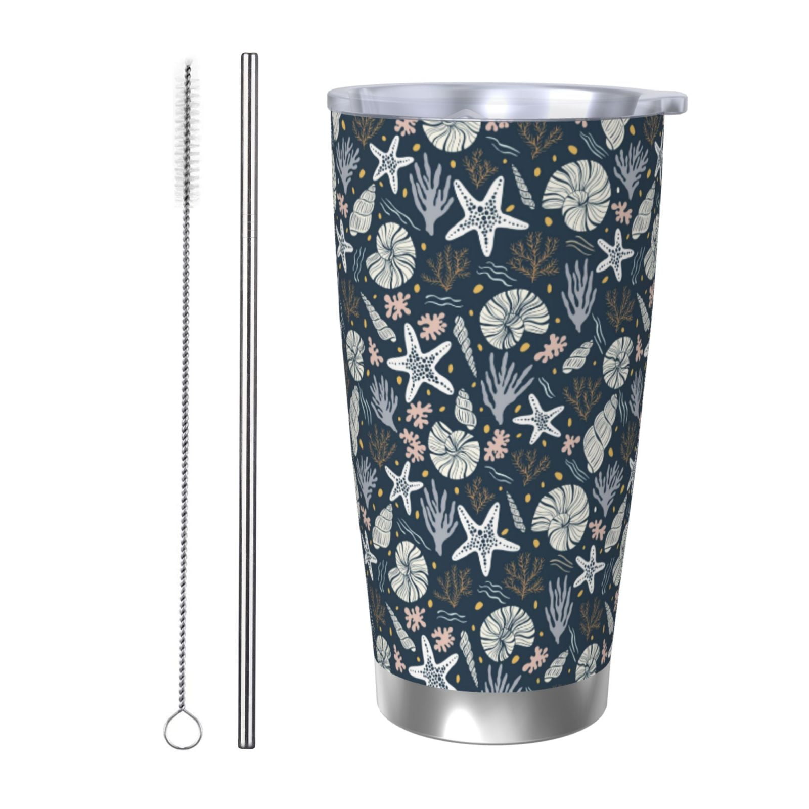 Balery Sea Shells 1 Pattern 20oz Insulated Car Cup with Dual Drink Lids ...
