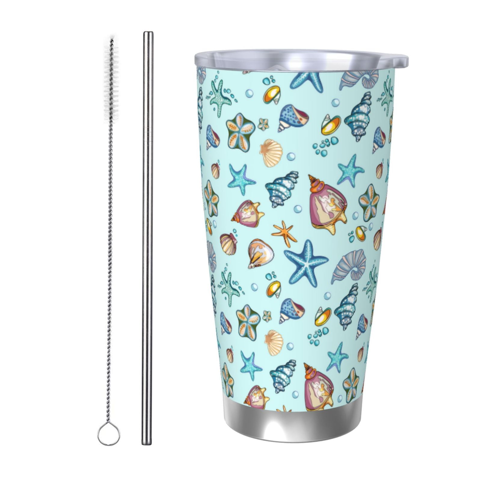 Balery Sea Shells 2 Pattern 20oz Insulated Car Cup with Dual Drink Lids ...