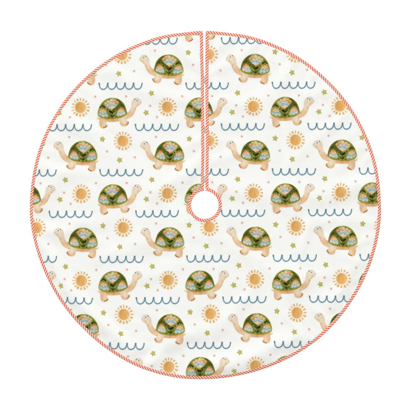 Balery Sea Turtle Basking in the Sun Printed Christmas Tree Skirt ...