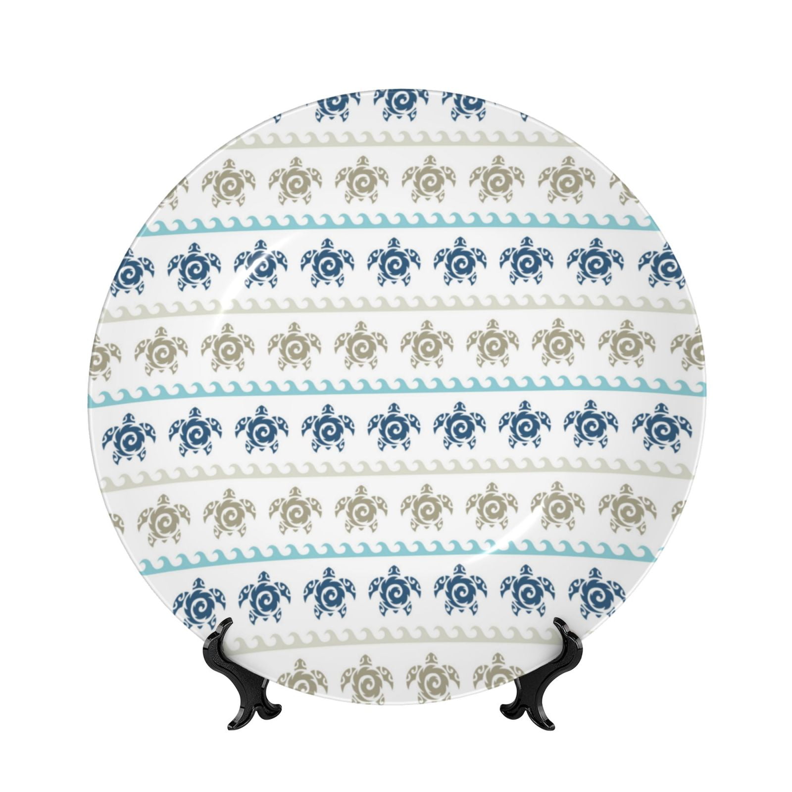 Balery Sea Turtle Print Bone China Decorative Plate Ceramic Dinner ...