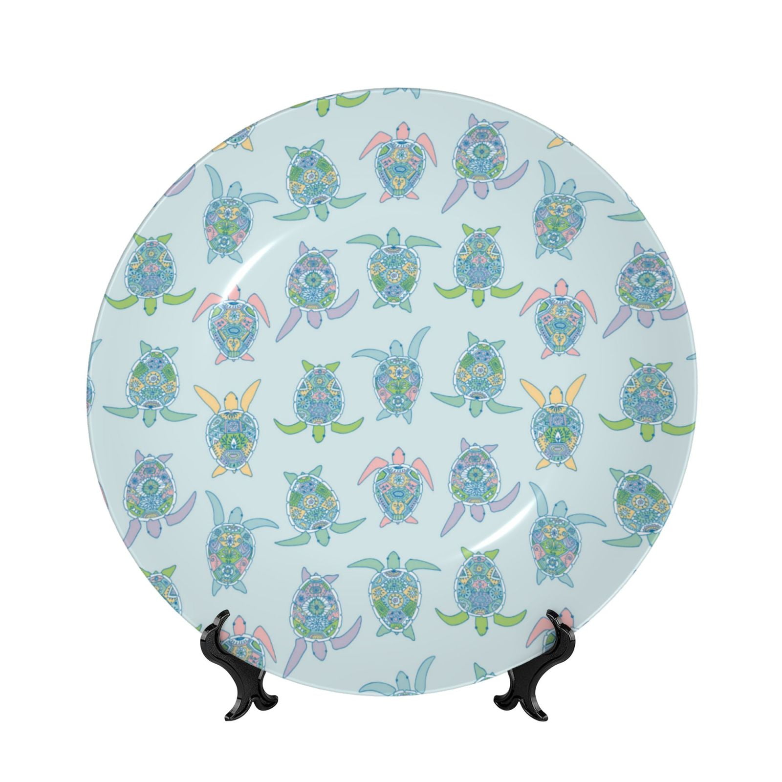 Balery Sea Turtle Print Bone China Decorative Plate Ceramic Dinner ...