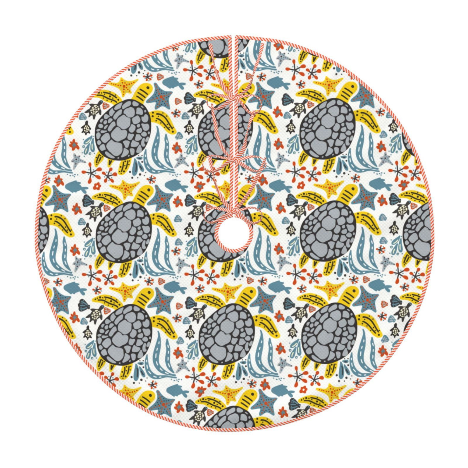Balery Sea Turtle Printed Christmas Tree Skirt , Merry Christmas Party ...