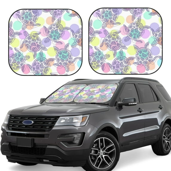 Balery Sea Turtles Sun Shield 2 Pack For Car Front Windows Foldable Sun ...