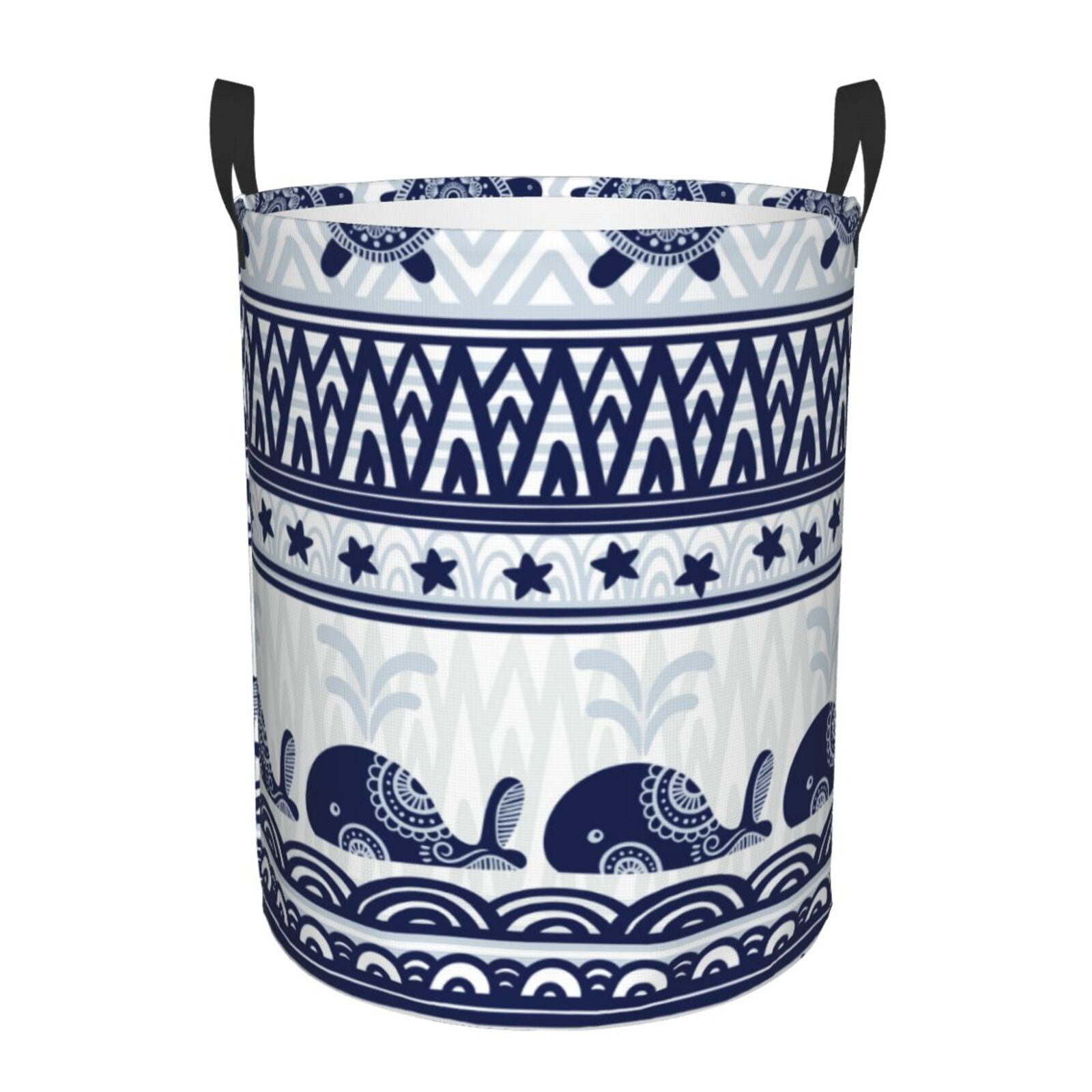 Balery Sea Underwater Animals1 Round Laundry Basket with Handles ...