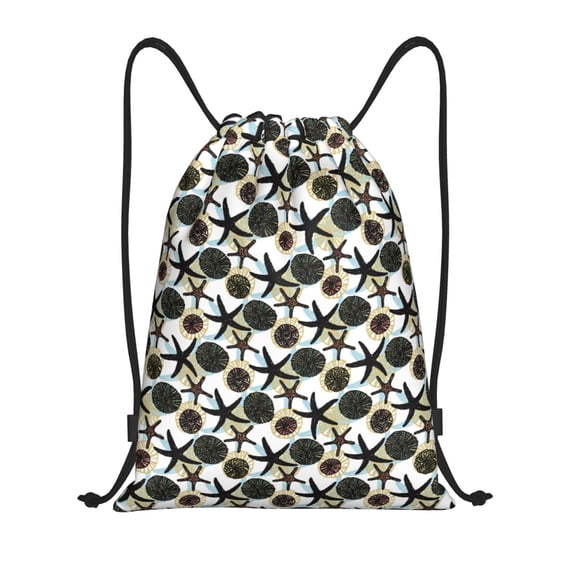 Balery Sea Urchin Pattern Drawstring Backpack Bag Sport Gym Sackpack ...