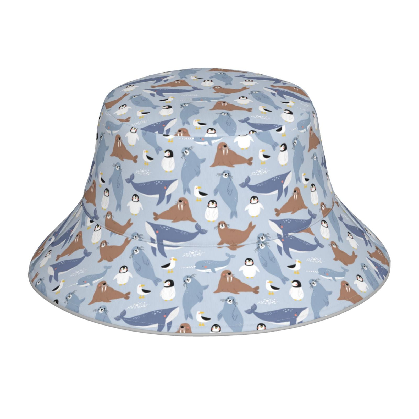 Balery Seal Fox Seagull Whales Sun Hats for Men Women Bucket Hat UPF 50 ...