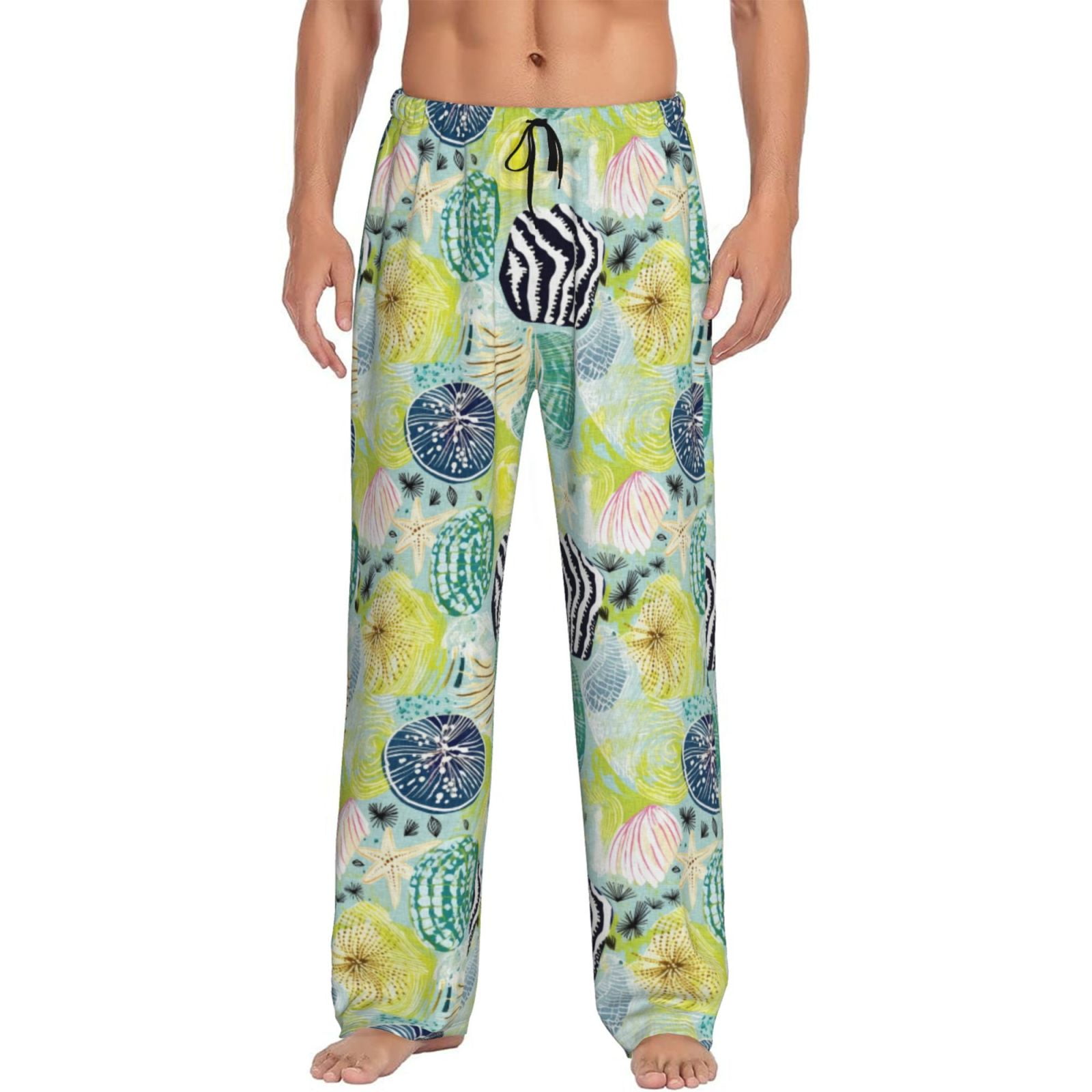 Balery Shell Clam print Men's Pajama Pants,Ultra Lightweight Pjs,Lounge ...