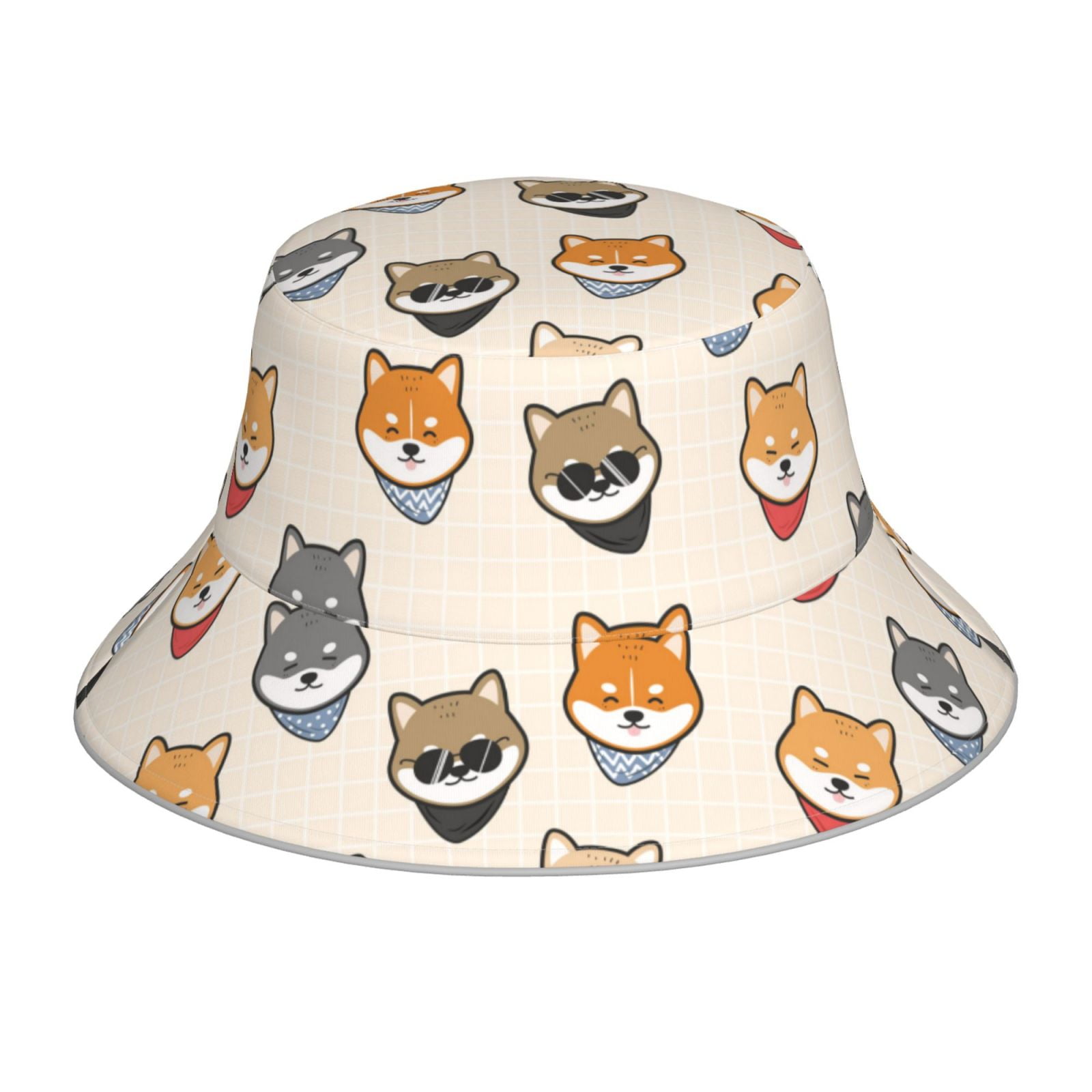 Balery Shiba Head Face Sun Hats for Men Women Bucket Hat UPF 50+ Buckey ...