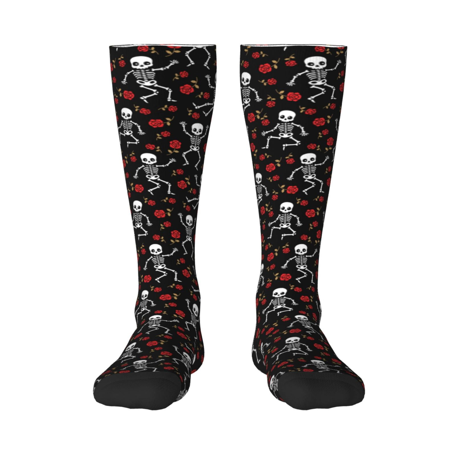 Balery Skeleton with Roses Printed Novelty Socks Men's Women's Crew Socks Sports Socks Knee High ...
