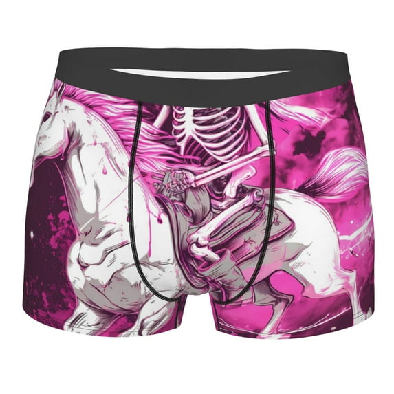 Balery Skull White Horse Men's Boxer Briefs, Soft and Breathable Cotton ...