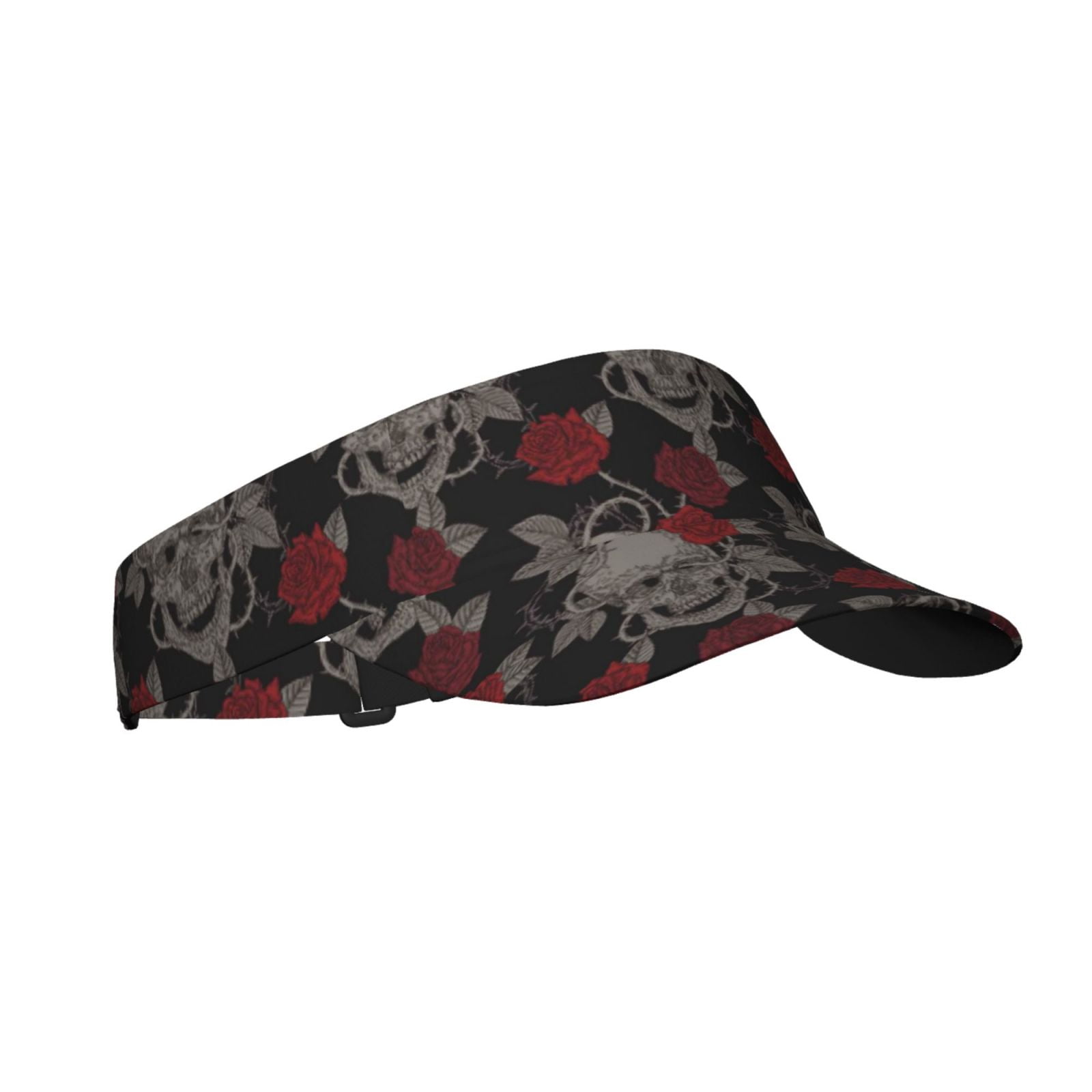 Balery Skull and Red Roses Sport Wear Athletic Visor Sun Sports Visor ...