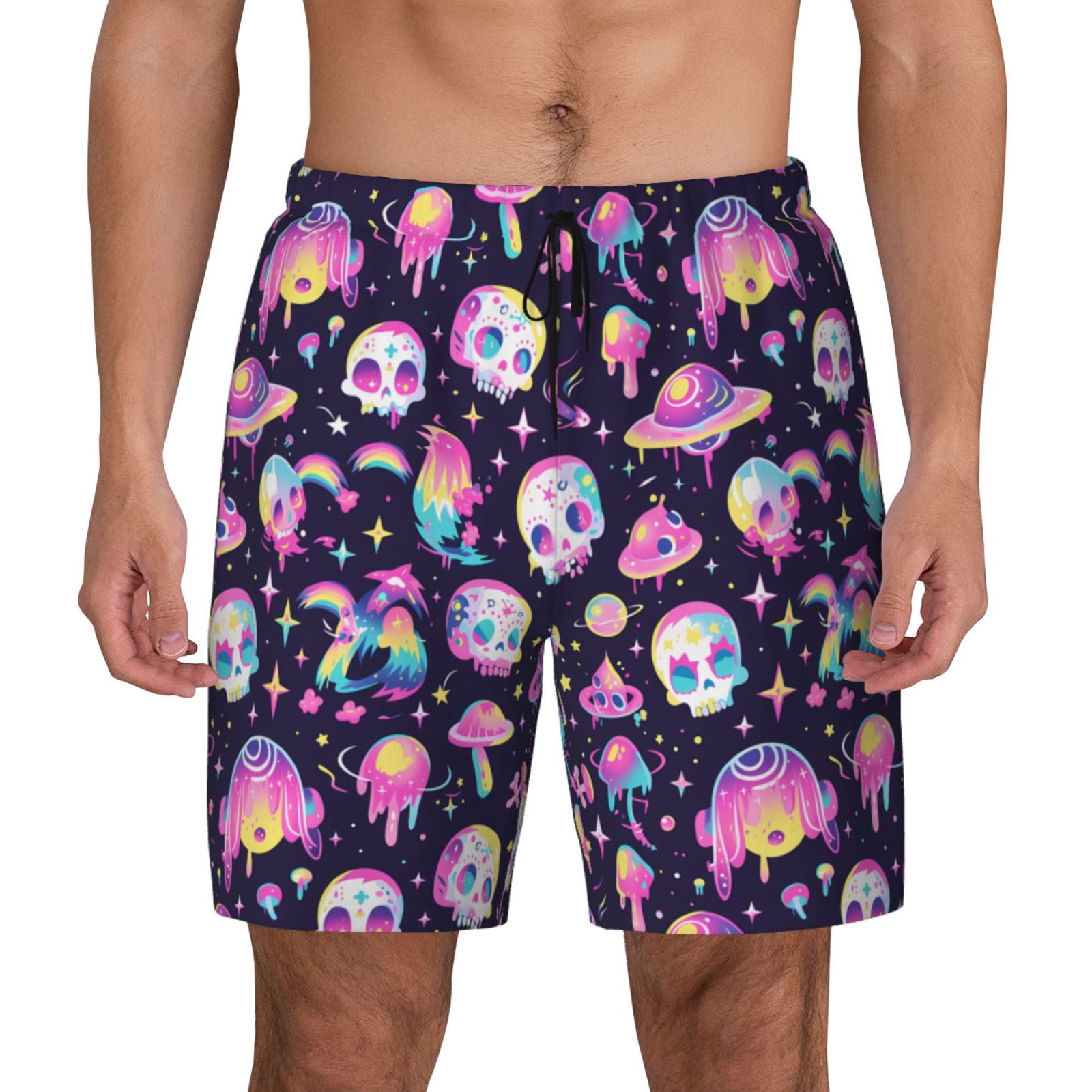 Balery Skull mushroom space Mens Swim Trunks Swim Shorts for Men Quick ...