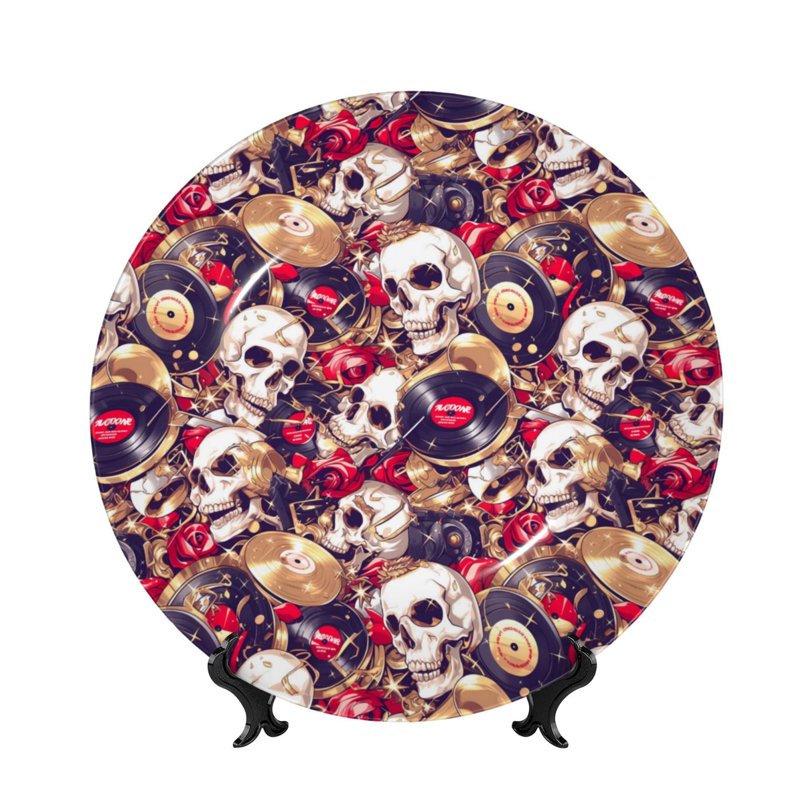 Balery Skull record artist Print Bone China Decorative Plate Ceramic ...