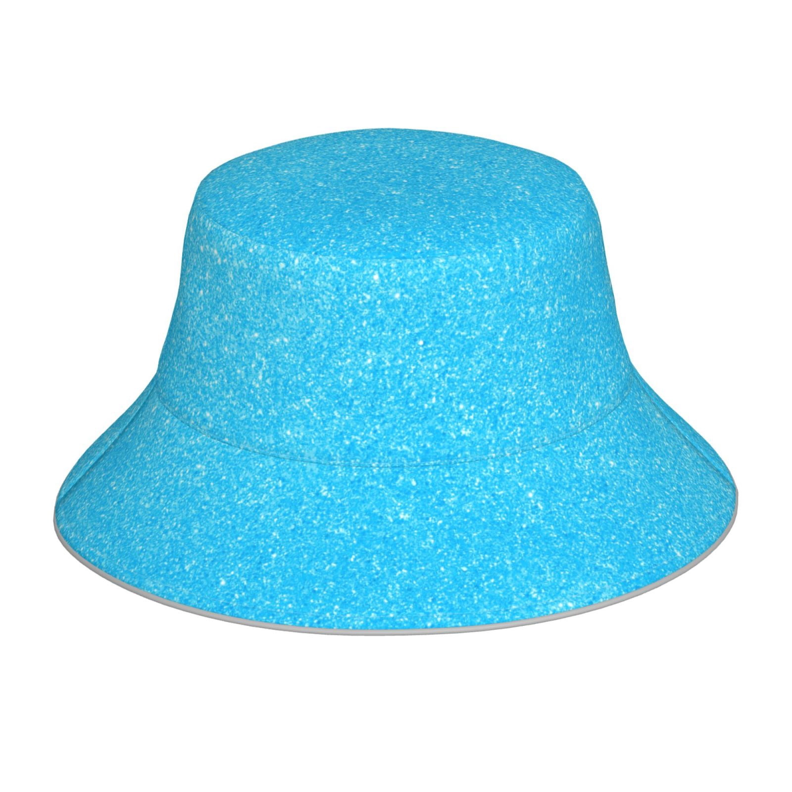 Balery Sky Blue Glitter Sun Hats for Men Women Bucket Hat UPF 50 ...