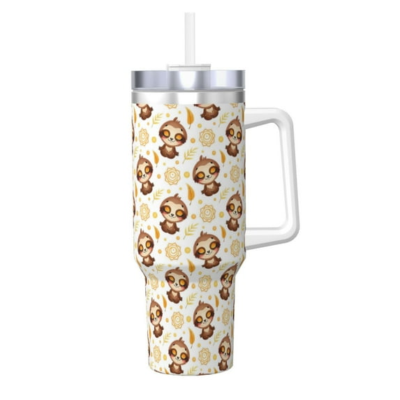 Balery Sloth Yoga Pattern 40oz Stainless Steel Tumbler Double Wall ...