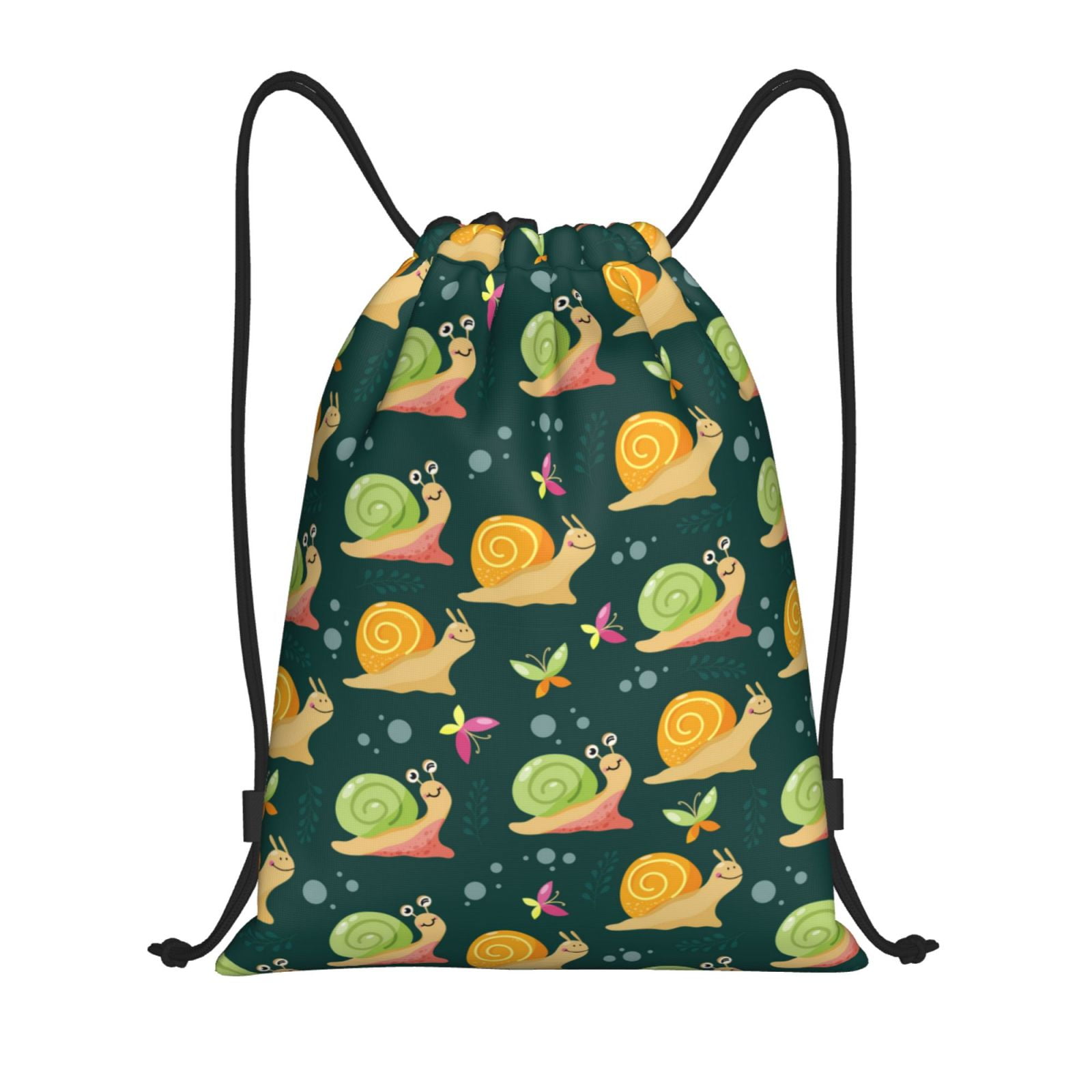 Balery Snails And Butterfies Pattern Drawstring Backpack Bag Sport Gym ...